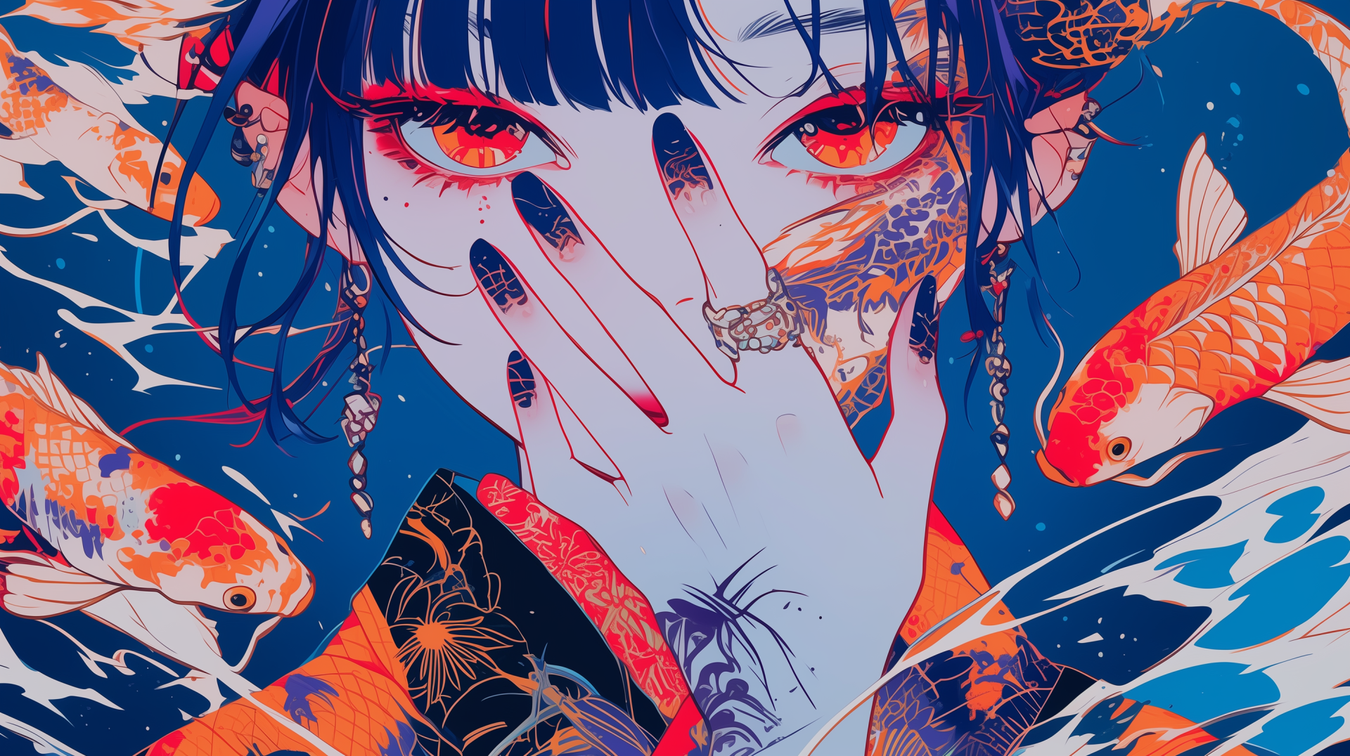 Koi-Eyed Empress — Anime Girl 2K Quad HD AI Art