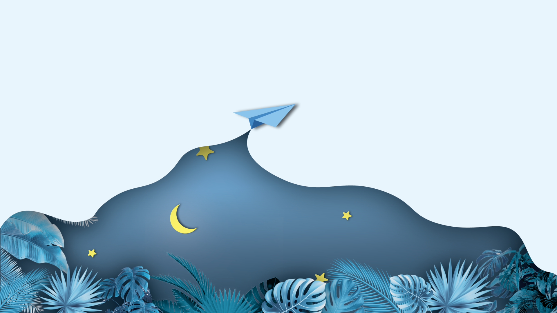 Paper Plane Flying Over Night Landscape by DO