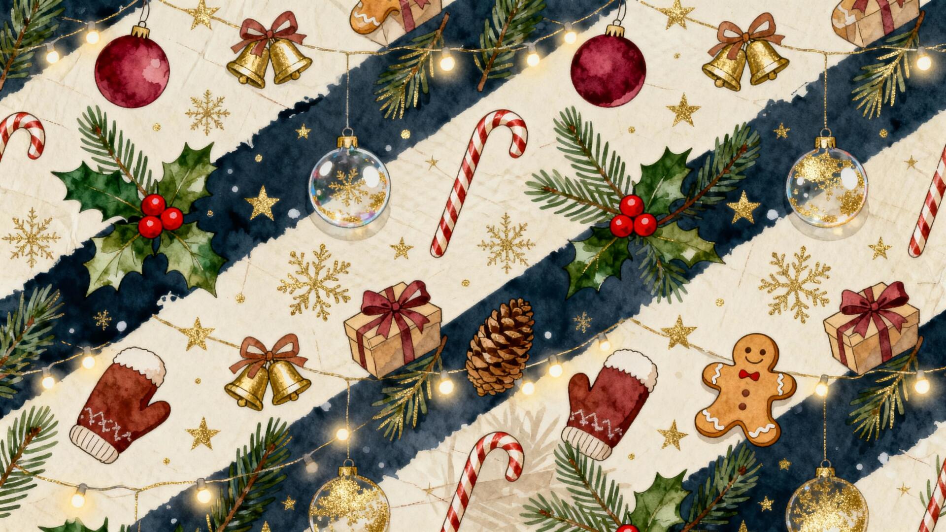 4K Ultra HD Yuletide Pattern — Festive Holiday Wallpaper by QuantumCurator