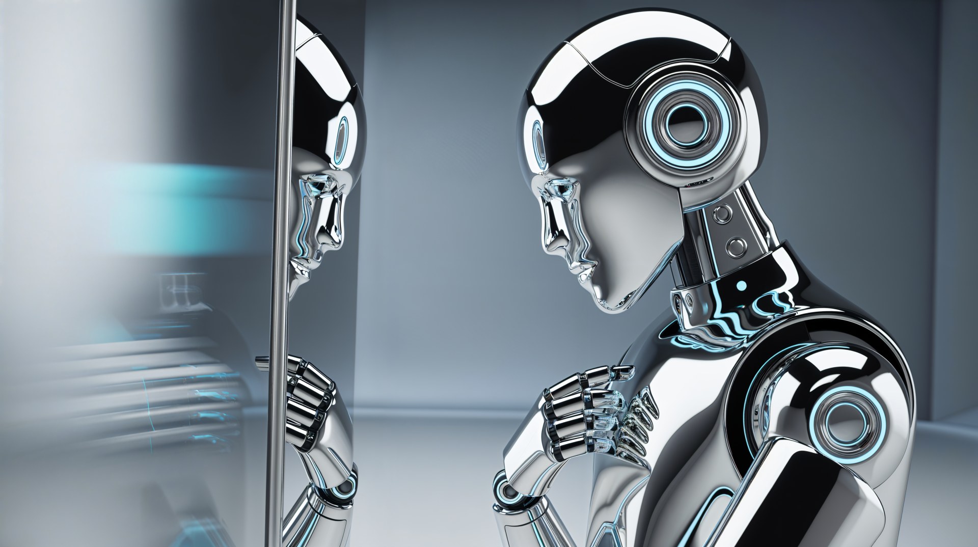 Chrome Reflection — 4K Ultra HD Robot Wallpaper by QuantumCurator