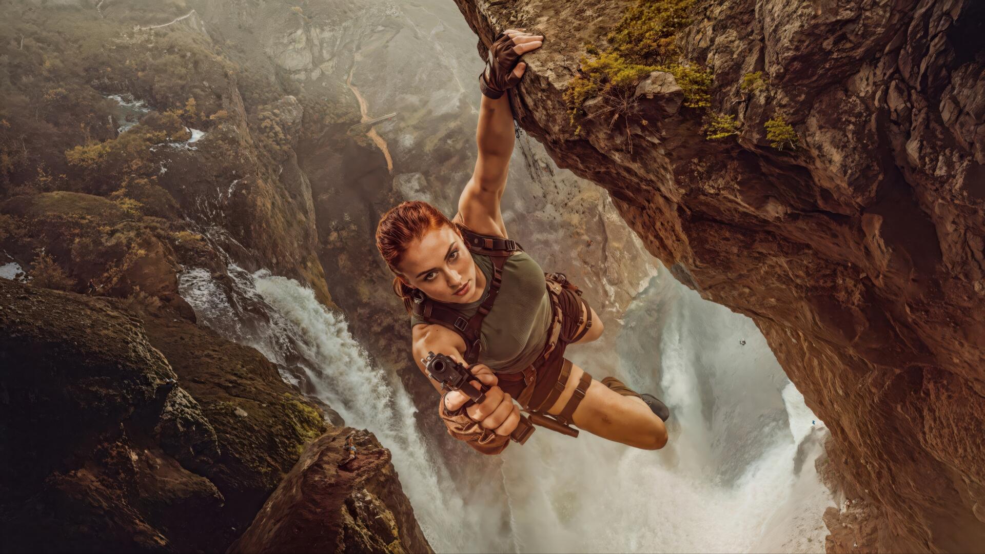 Tomb Raider 4K Ultra HD Wallpaper — Cliffside Ascent