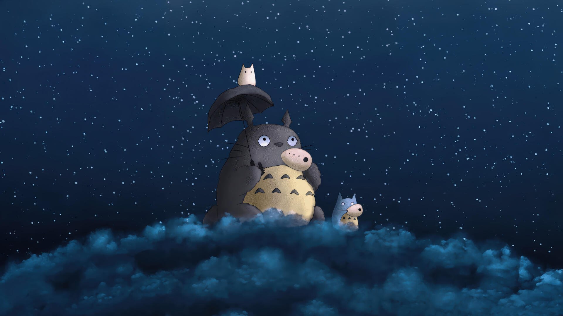 Totoro Starry Night — Kawaii Studio Ghibli 4K Wallpaper