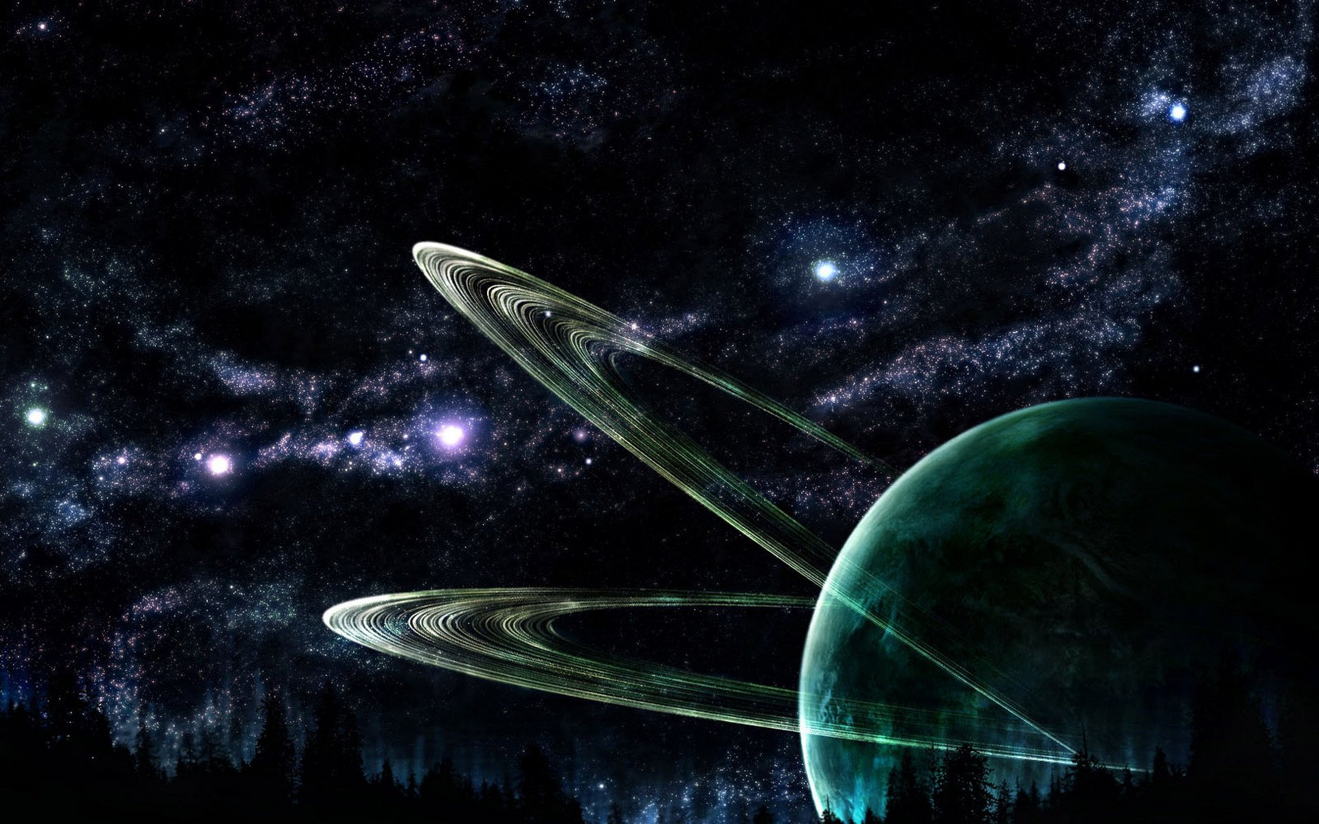 Download Sci Fi Planetary Ring HD Wallpaper
