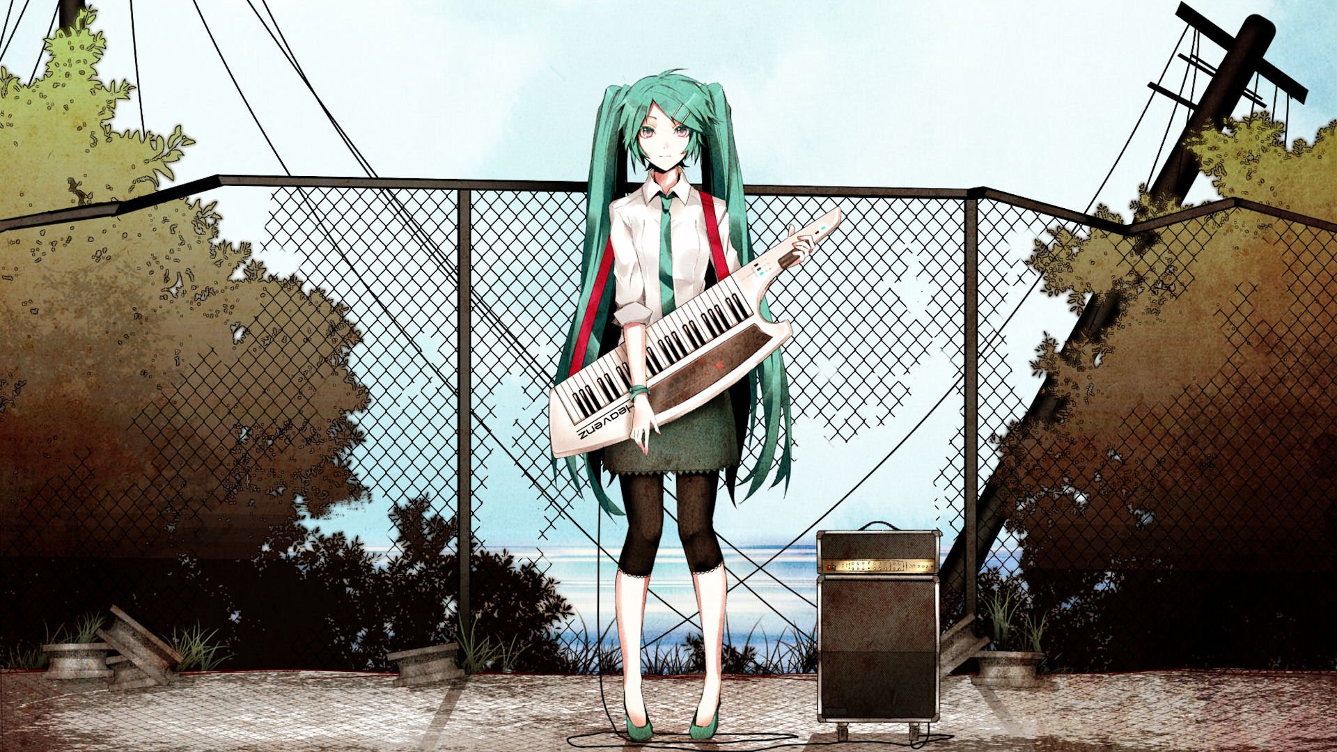 Hatsune Miku Piano Serenade – HD Vocaloid Anime Wallpaper