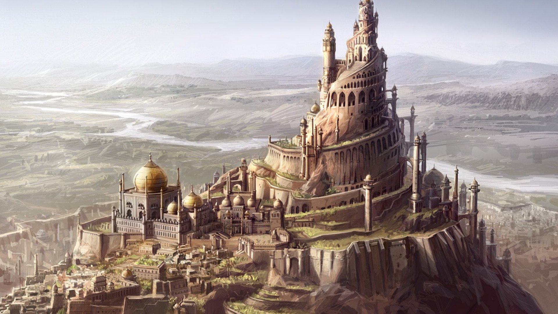 Majestic Fantasy Landscape - HD Wallpaper