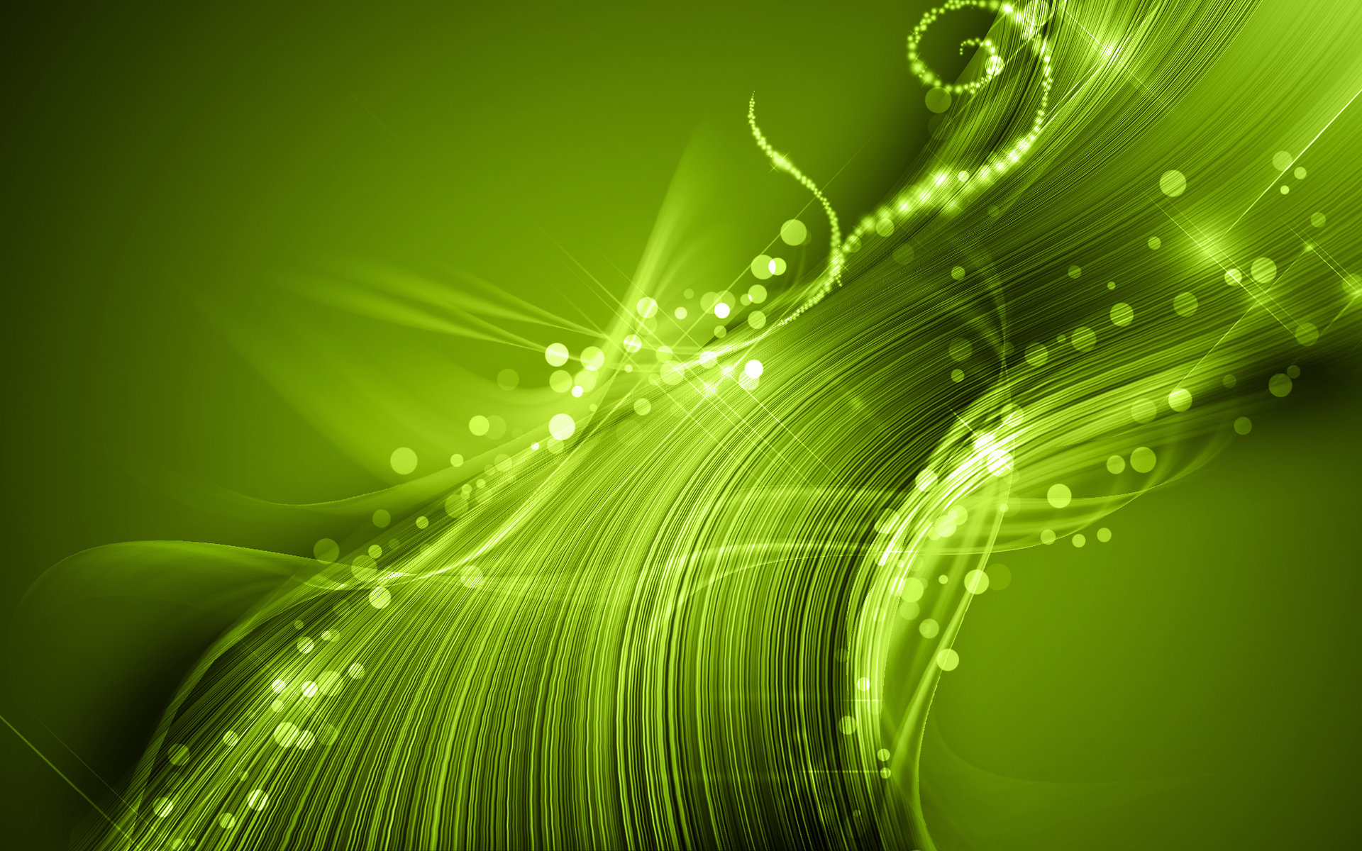 Vibrant Green Abstract Flow – HD Wallpaper