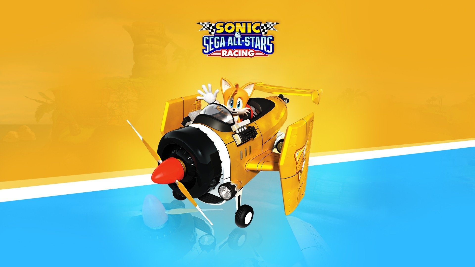 Sonic & Tails Zoom into Action – HD Sonic & Sega All-Stars Racing Wallpaper