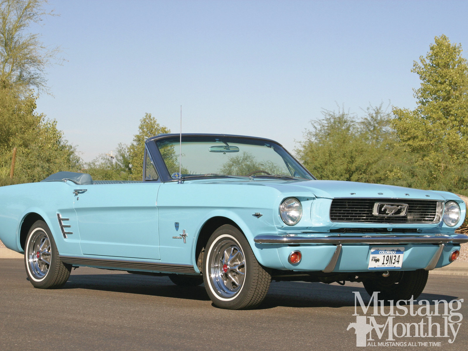 Classic Blue Mustang Wallpaper