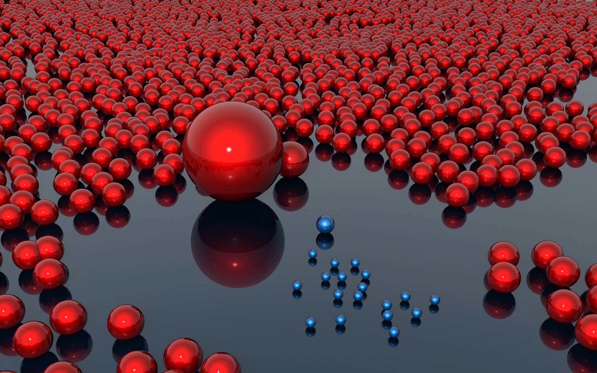 3D Abstract CGI: Red Spheres HD Wallpaper