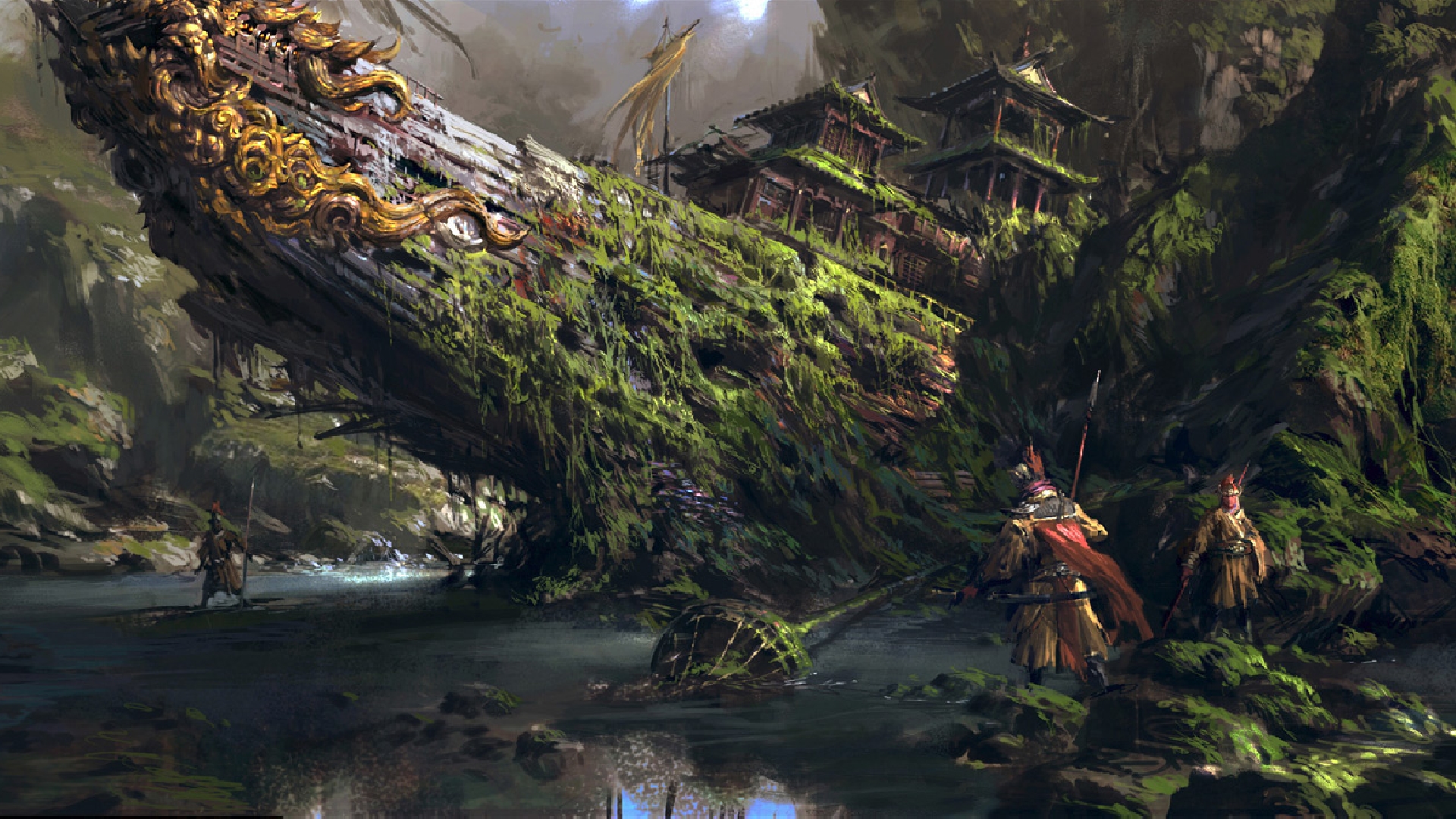 Enchanted Ship: A Fantasy HD Wallpaper Adventure