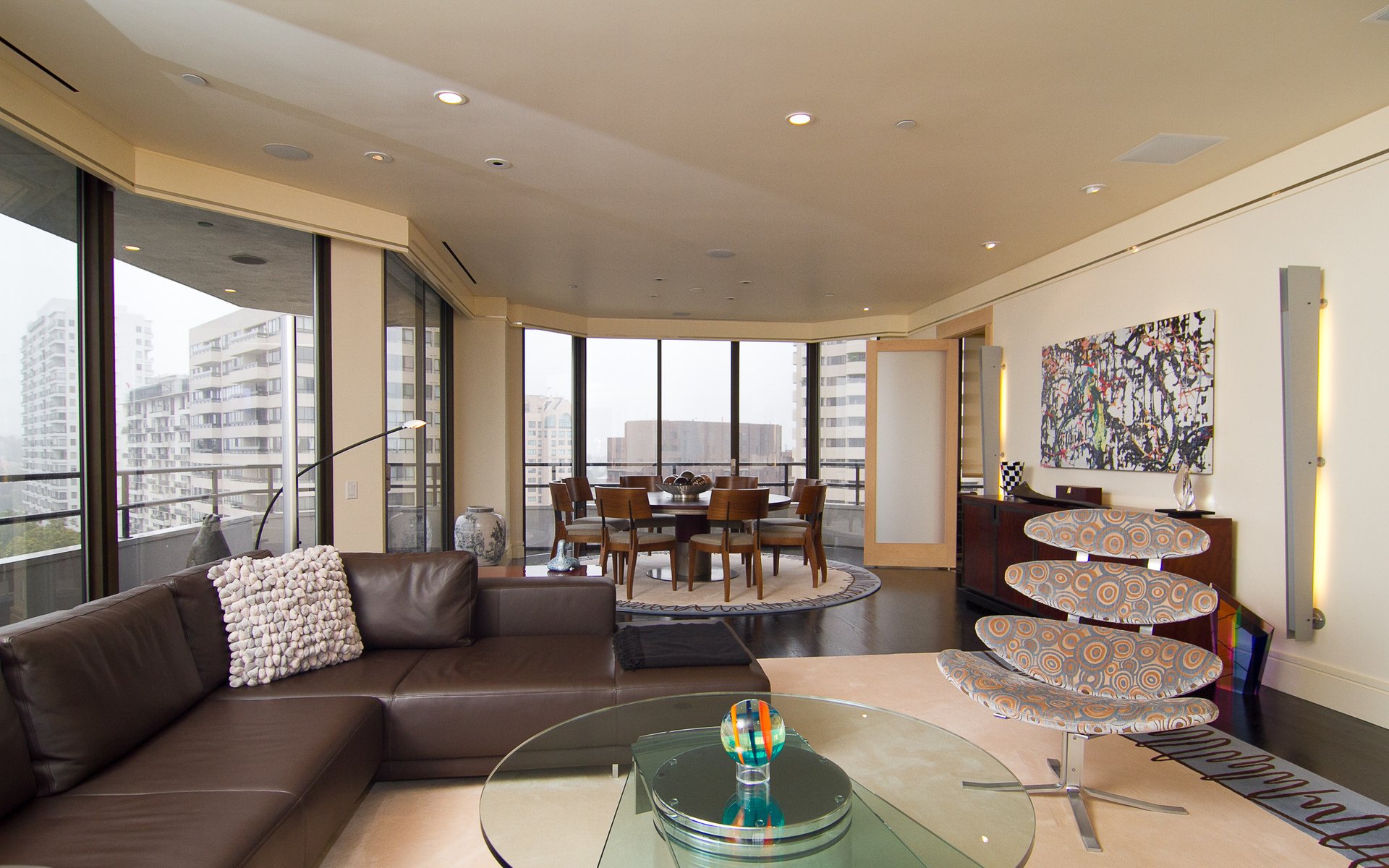 Modern Urban Room: Sleek Man-Made Interior HD Wallpaper