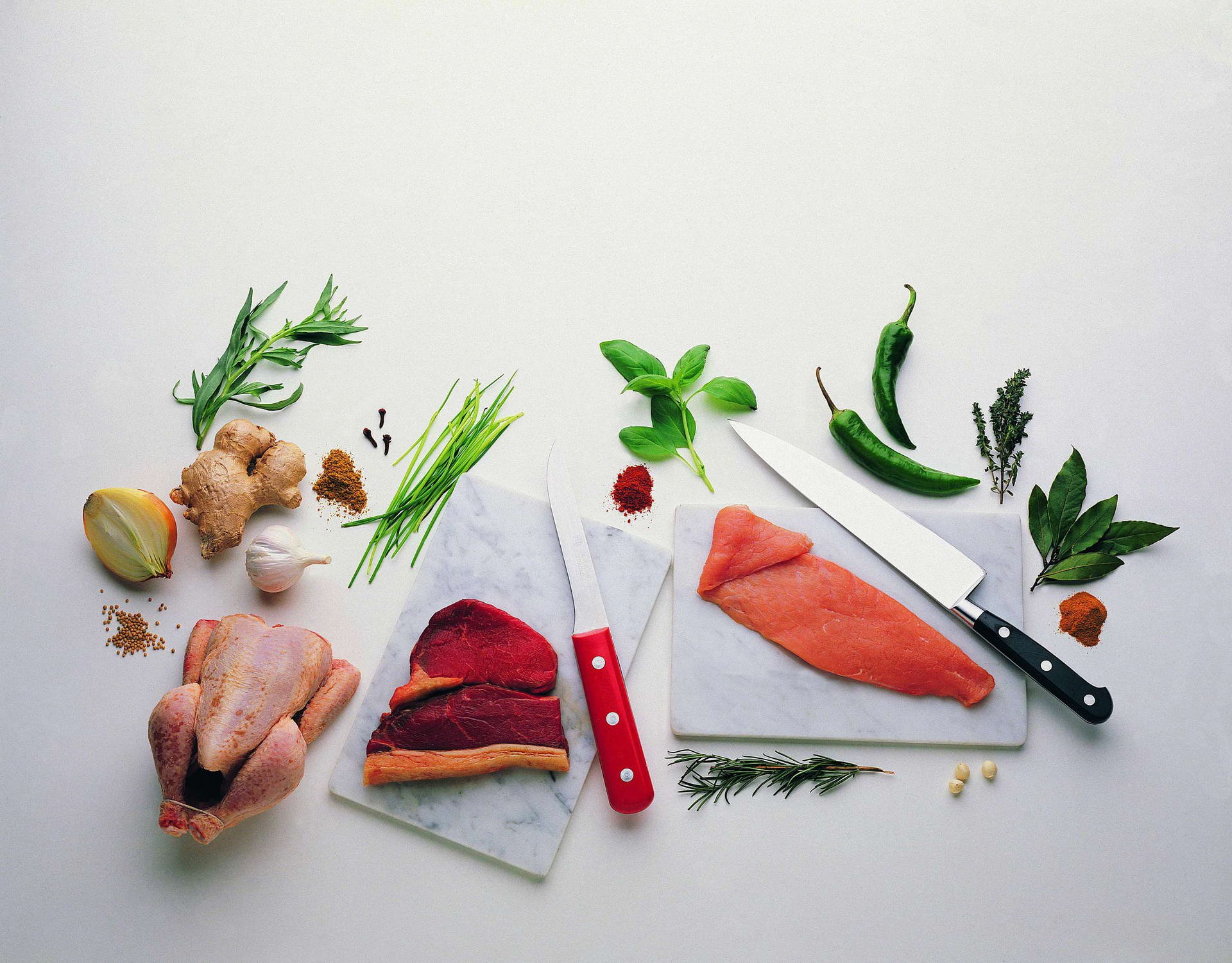 HD Gourmet Meat & Fresh Herbs: Culinary Art in Focus