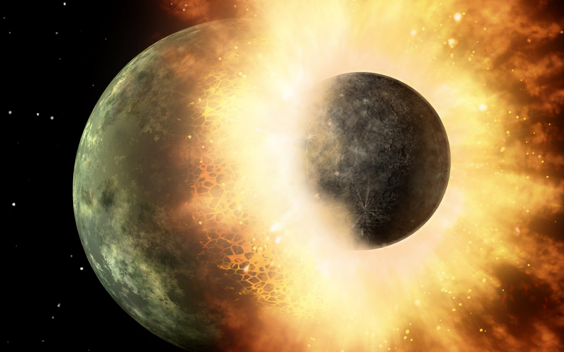 Download Sci Fi Collision HD Wallpaper