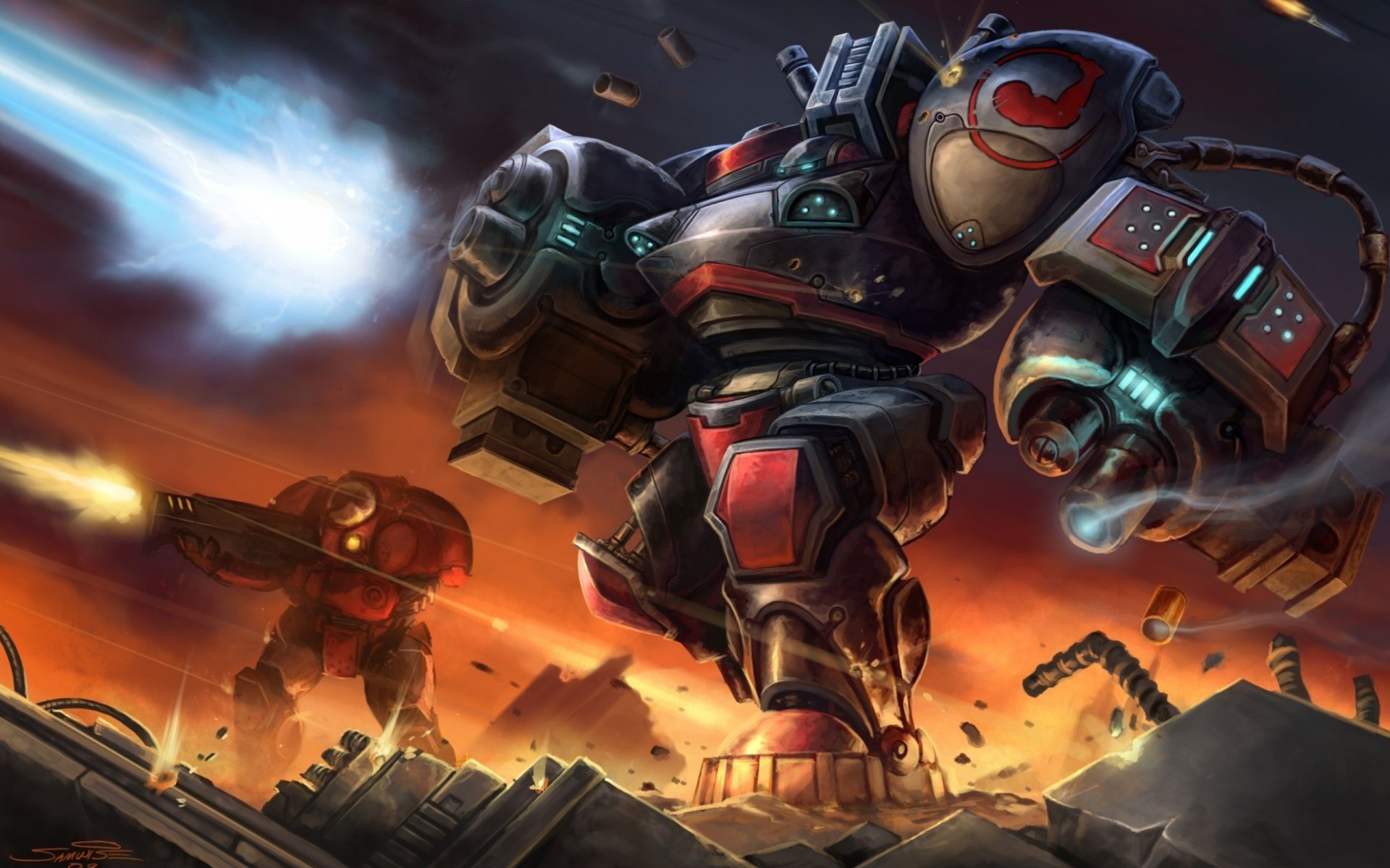 Starcraft HD Wallpaper: Epic Mech Battle in Action