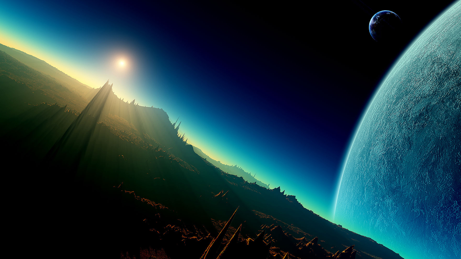 Download Sci Fi Planetscape HD Wallpaper