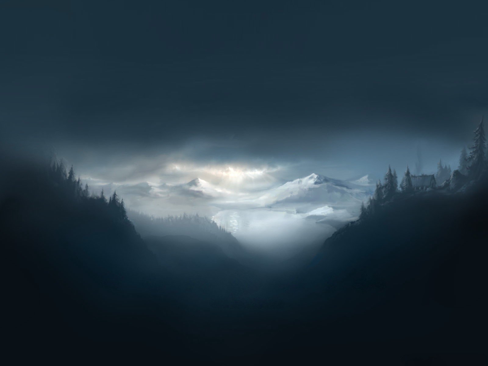 Ethereal Mist: Artistic HD Landscape Serenity