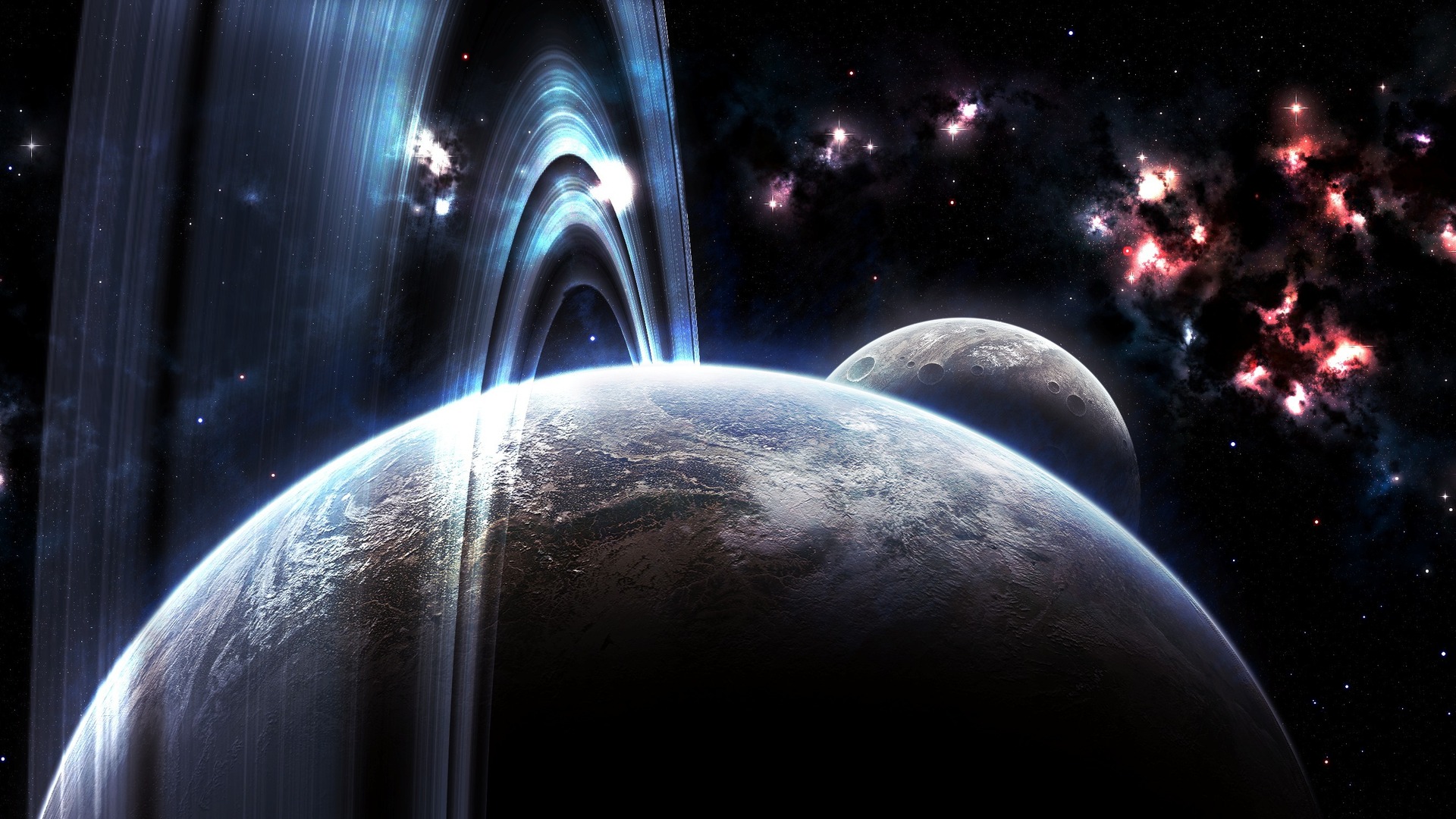 Download Sci Fi Planetary Ring HD Wallpaper