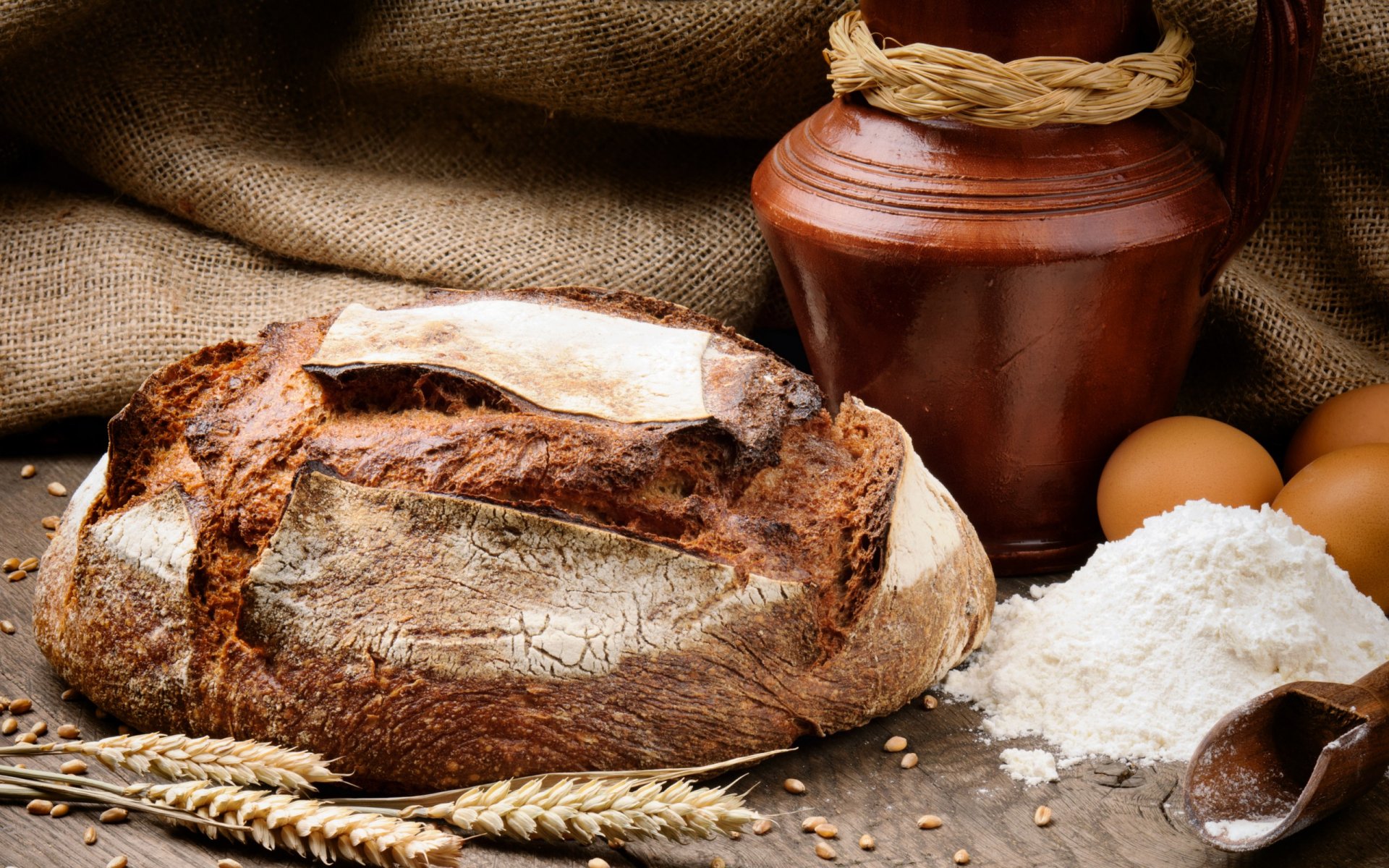 Rustic Bread Delight: HD Wallpaper of Freshly Baked Loaf & Baking ...