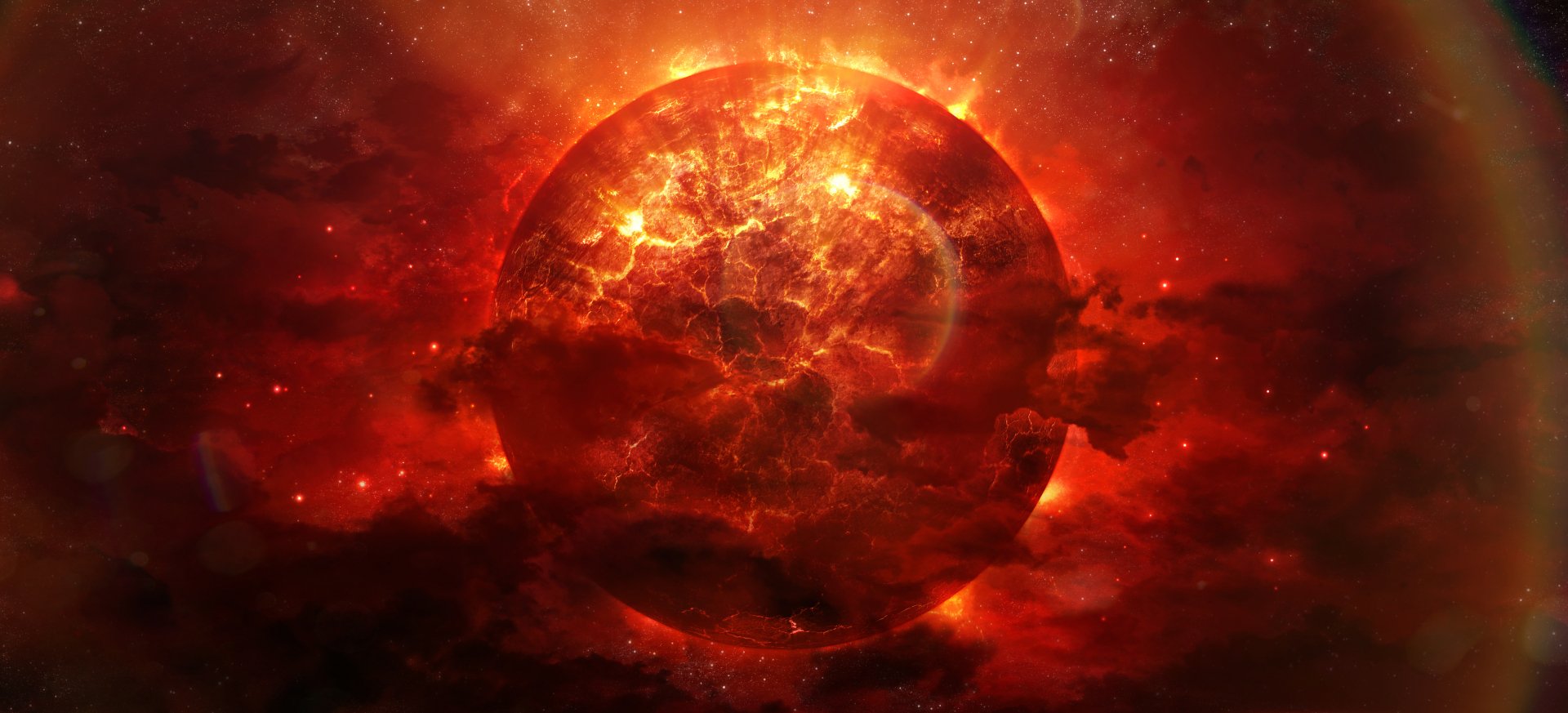 Galactic Inferno: Sci-Fi Explosion HD Wallpaper
