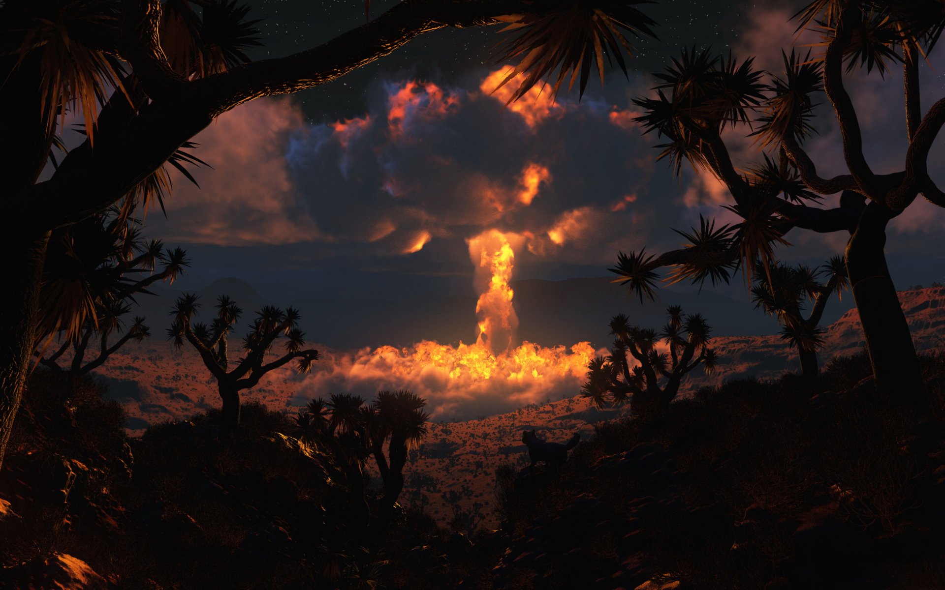 Fiery Nature: A Sci-Fi Explosion in HD Wallpaper | 2560x1600 ...