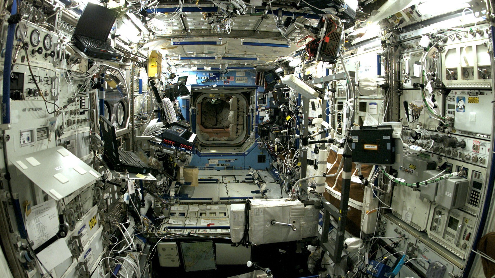 NASA's Man-Made Wonders: Stunning HD Wallpaper of Space Station Interior