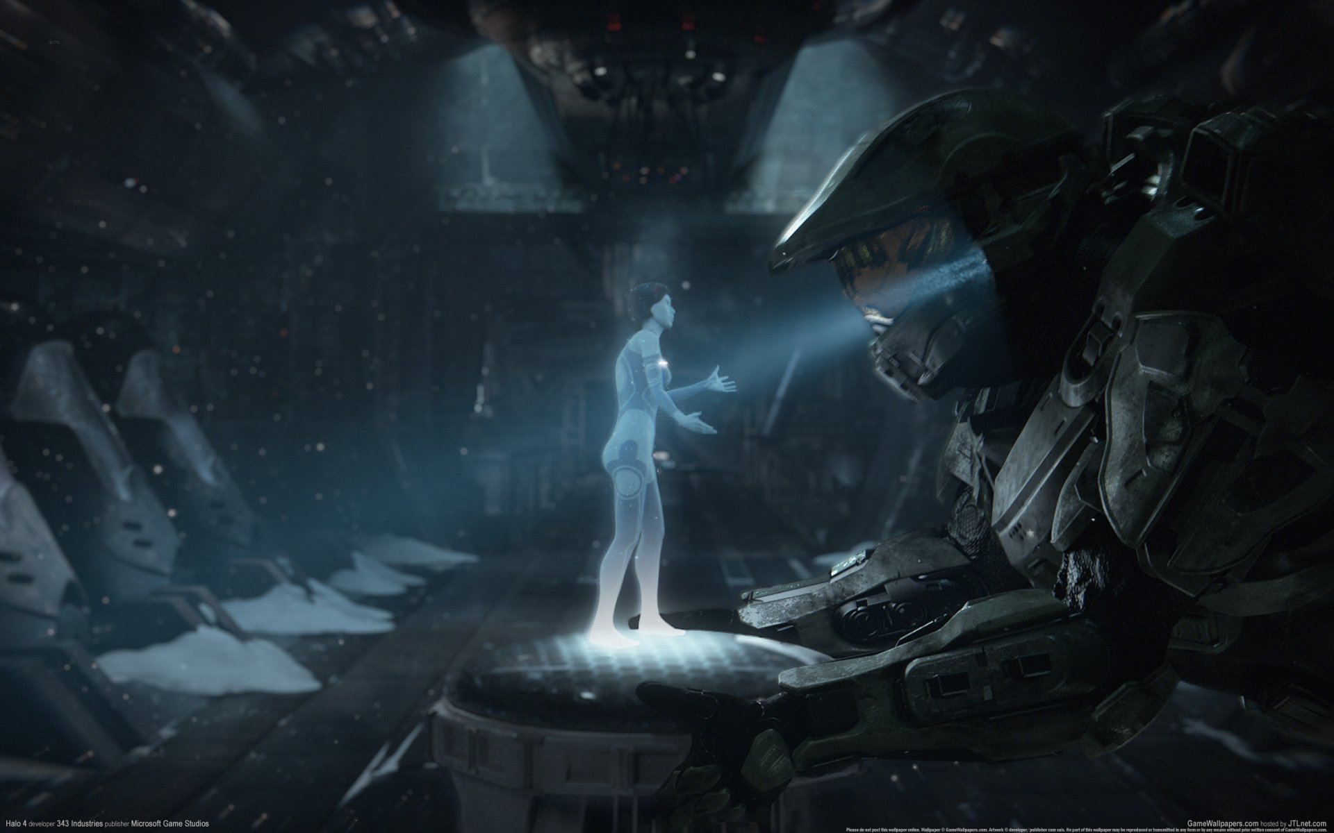 Halo 4 HD Wallpaper: Cortana & Master Chief in Epic Video Game Moment