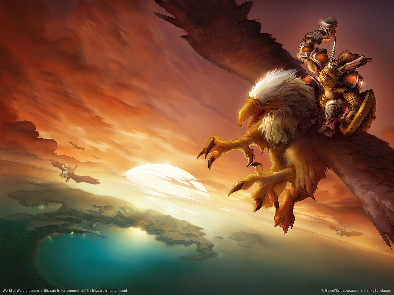 Epic World of Warcraft HD Wallpaper: Soaring Into Azeroth’s Sunset
