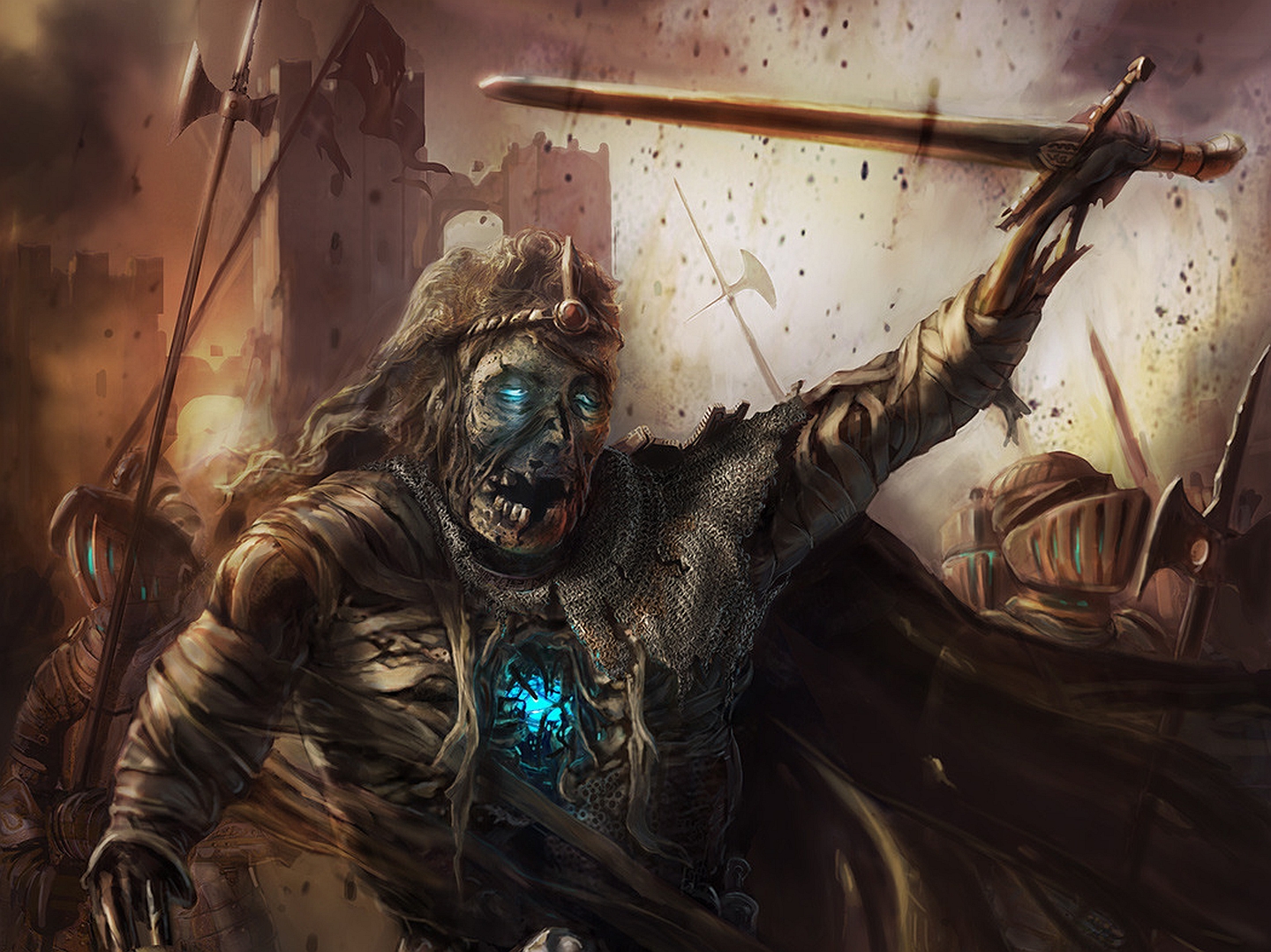 Dark Fantasy Warrior: HD Epic Battle Wallpaper