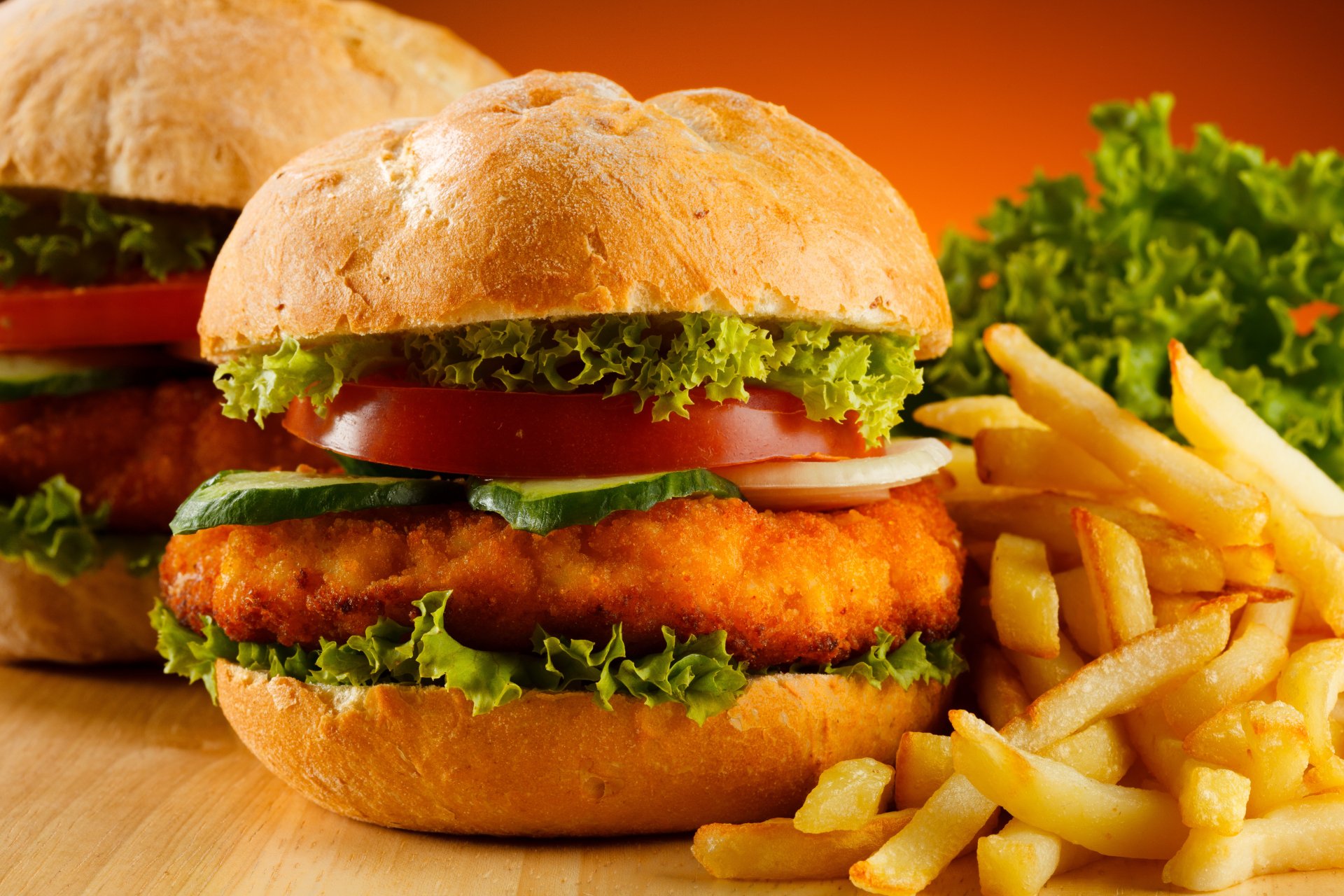 Ultimate 4K Crispy Burger & Fries Delight | 5464x3643 | Wallpaper Abyss