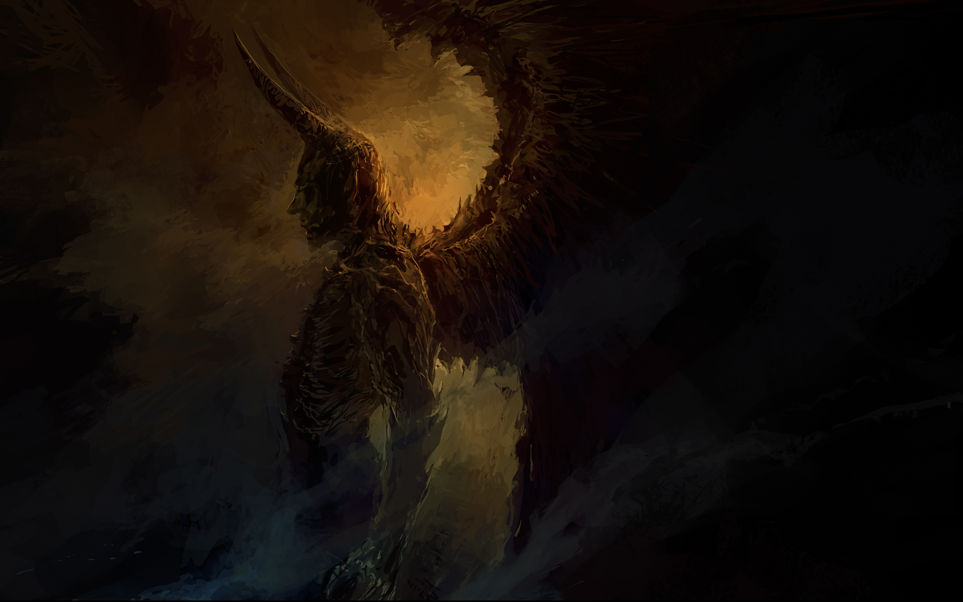 Dark Demon HD Wallpaper: A Haunting Visage of Shadows by Chris Cold
