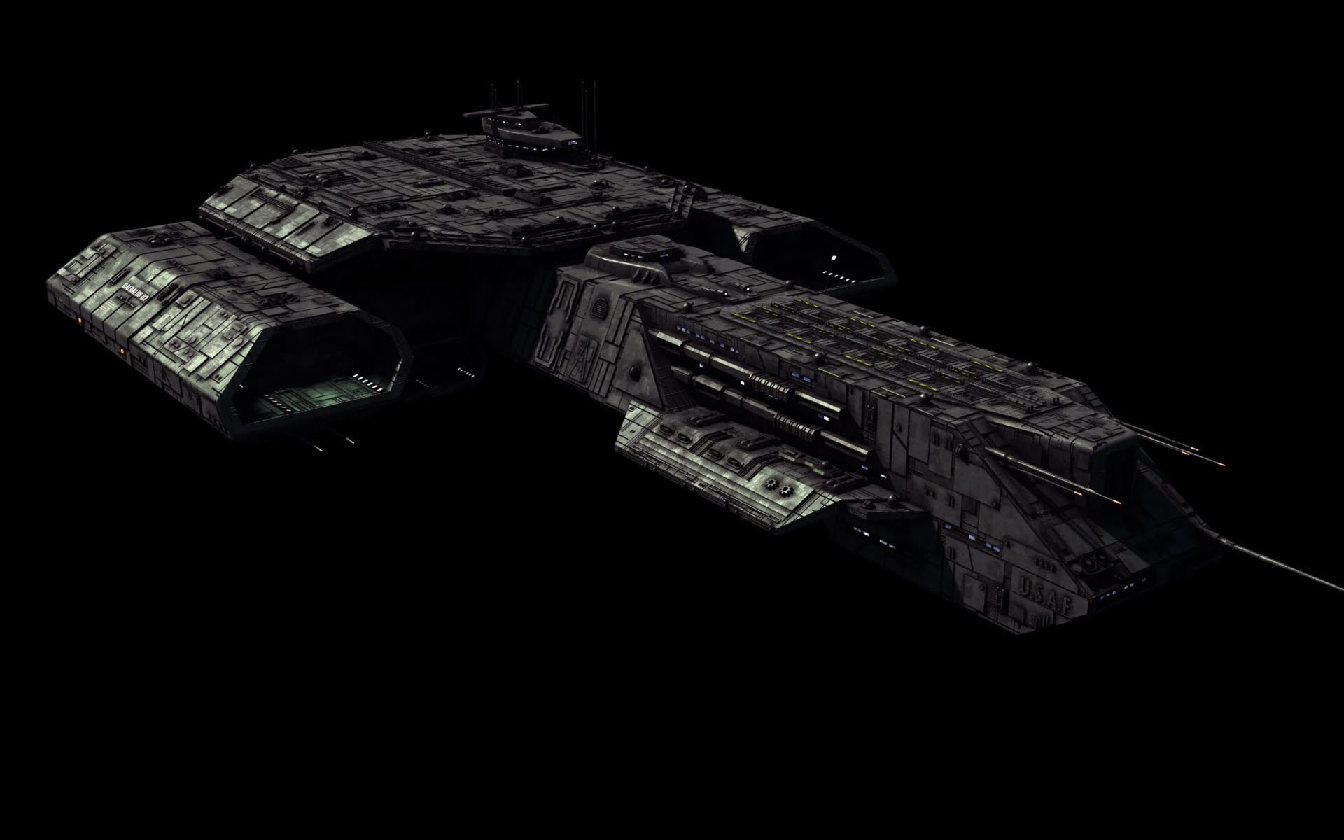 Stargate SG-1 HD Wallpaper: Iconic Ship in Deep Space