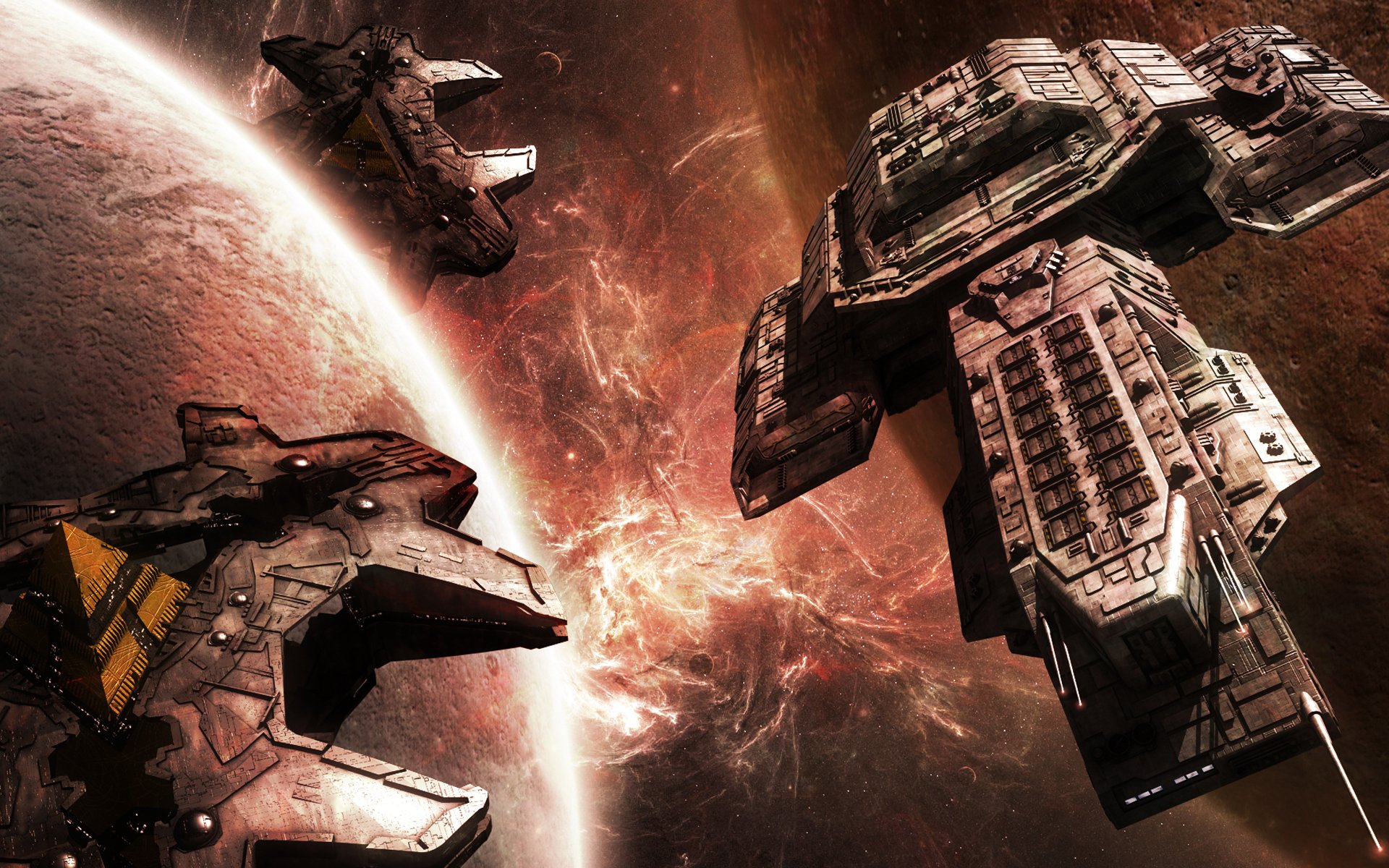 Stargate SG-1 HD Wallpaper: Epic Space Battle Scene