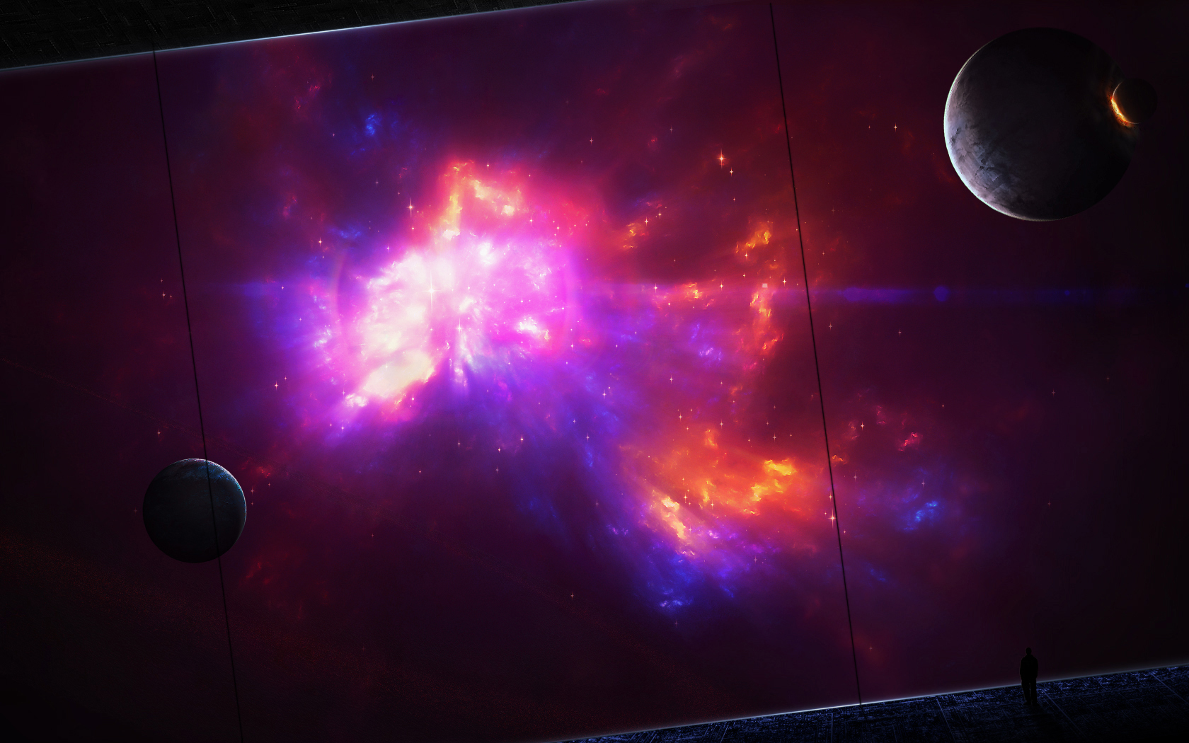 Stellar Rift: HD Sci-Fi Space Odyssey Wallpaper