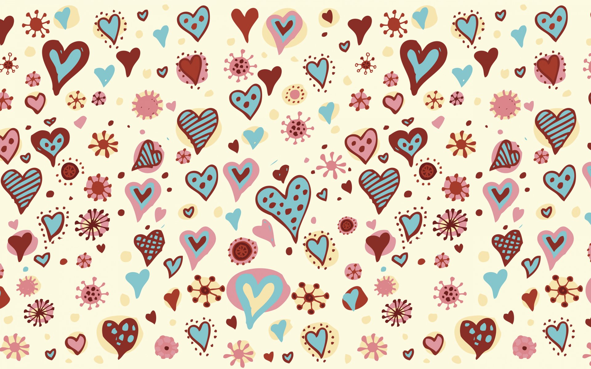 Artistic Hearts: Vibrant HD Love Pattern Wallpaper