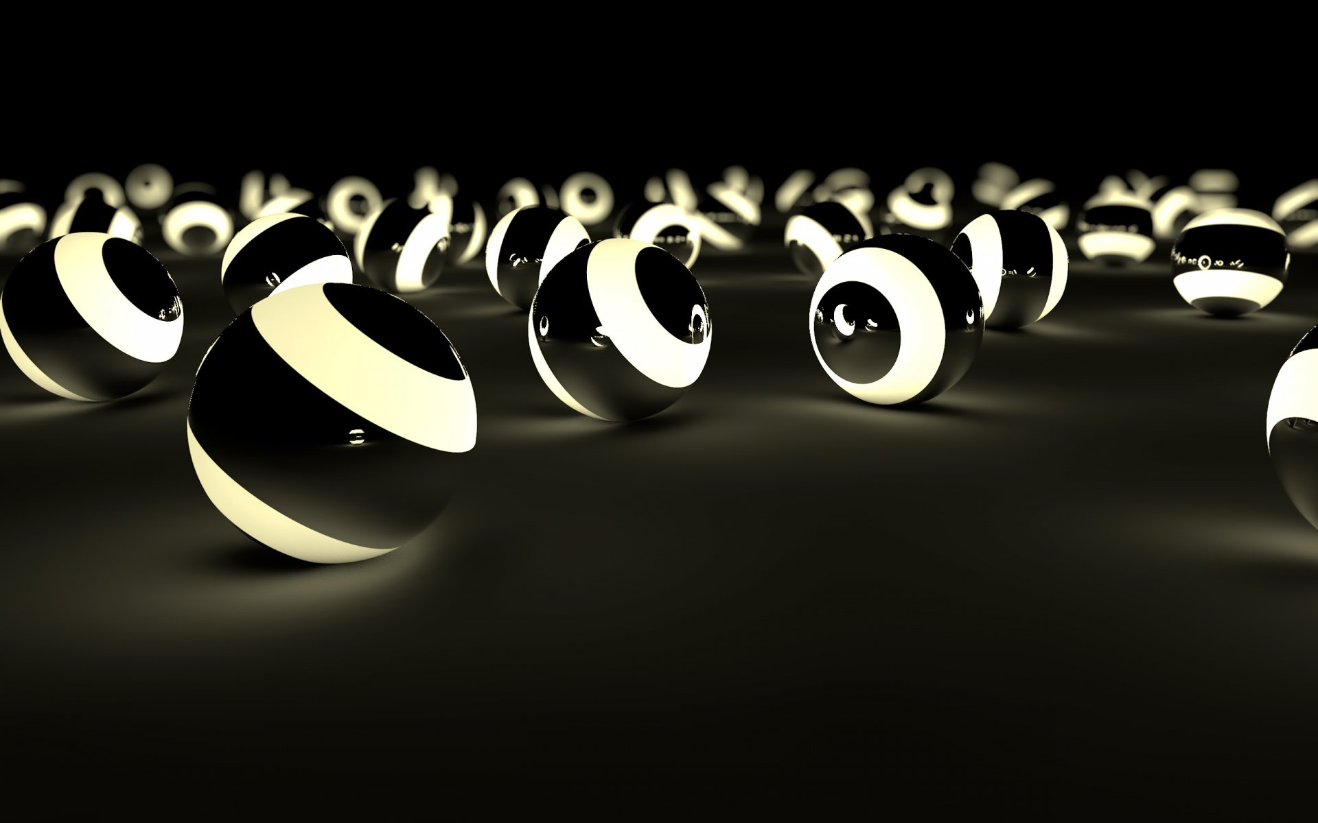 Abstract Black CGI Spheres - Stunning 3D HD Wallpaper