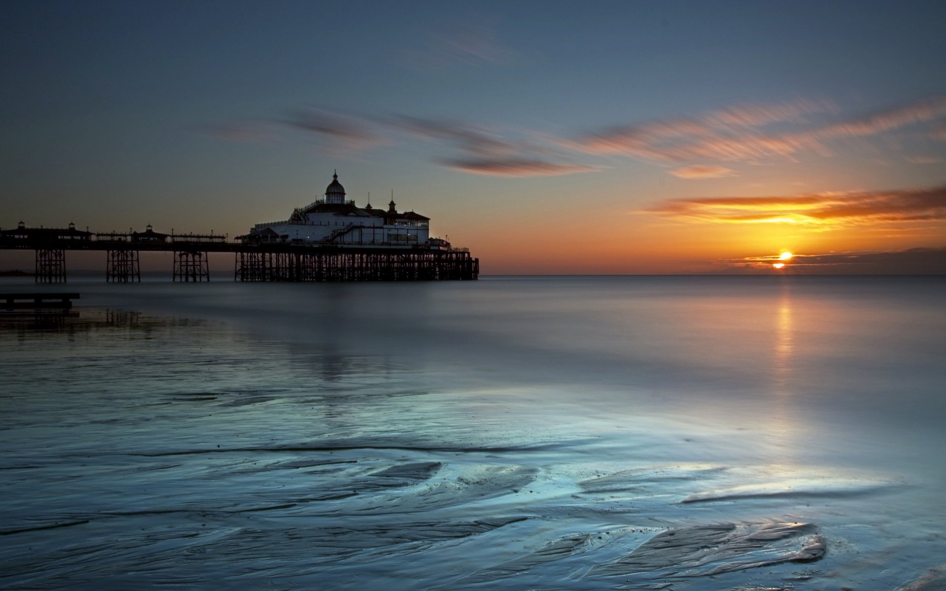 Sunset Reflections at the Man-Made Pier – HD Coastal Wallpaper ...
