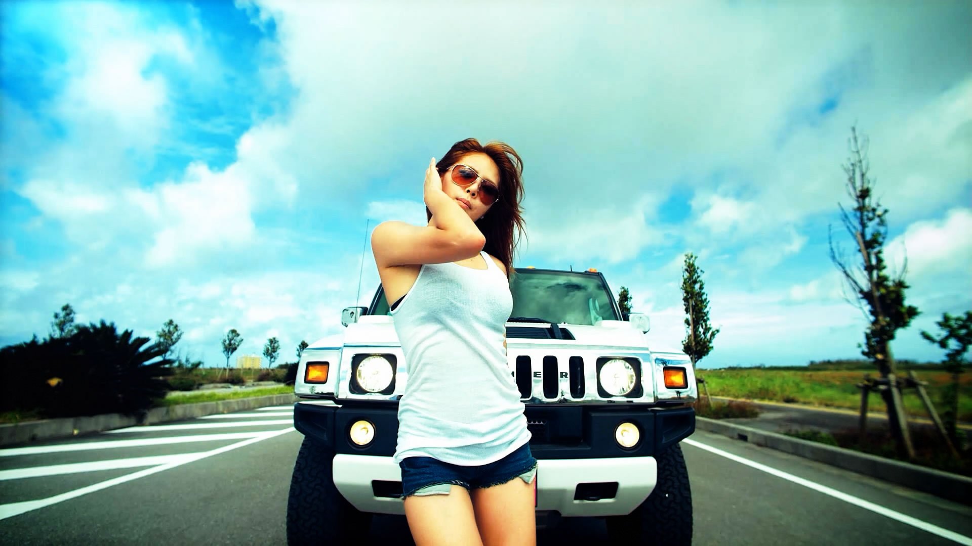 Bold and Beautiful: Girl and Powerful Ride HD Wallpaper | 1920x1080 ...