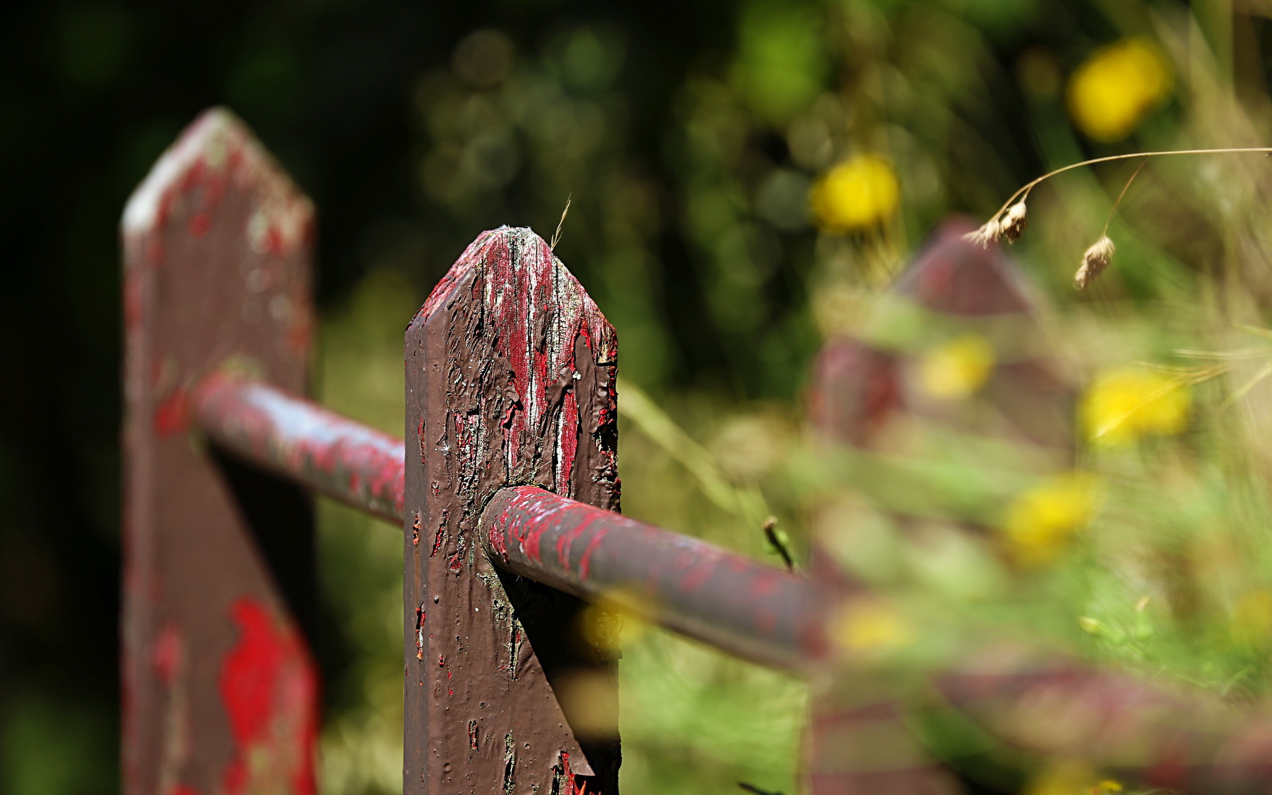 Rustic Red Fence: Man-Made Charm in HD