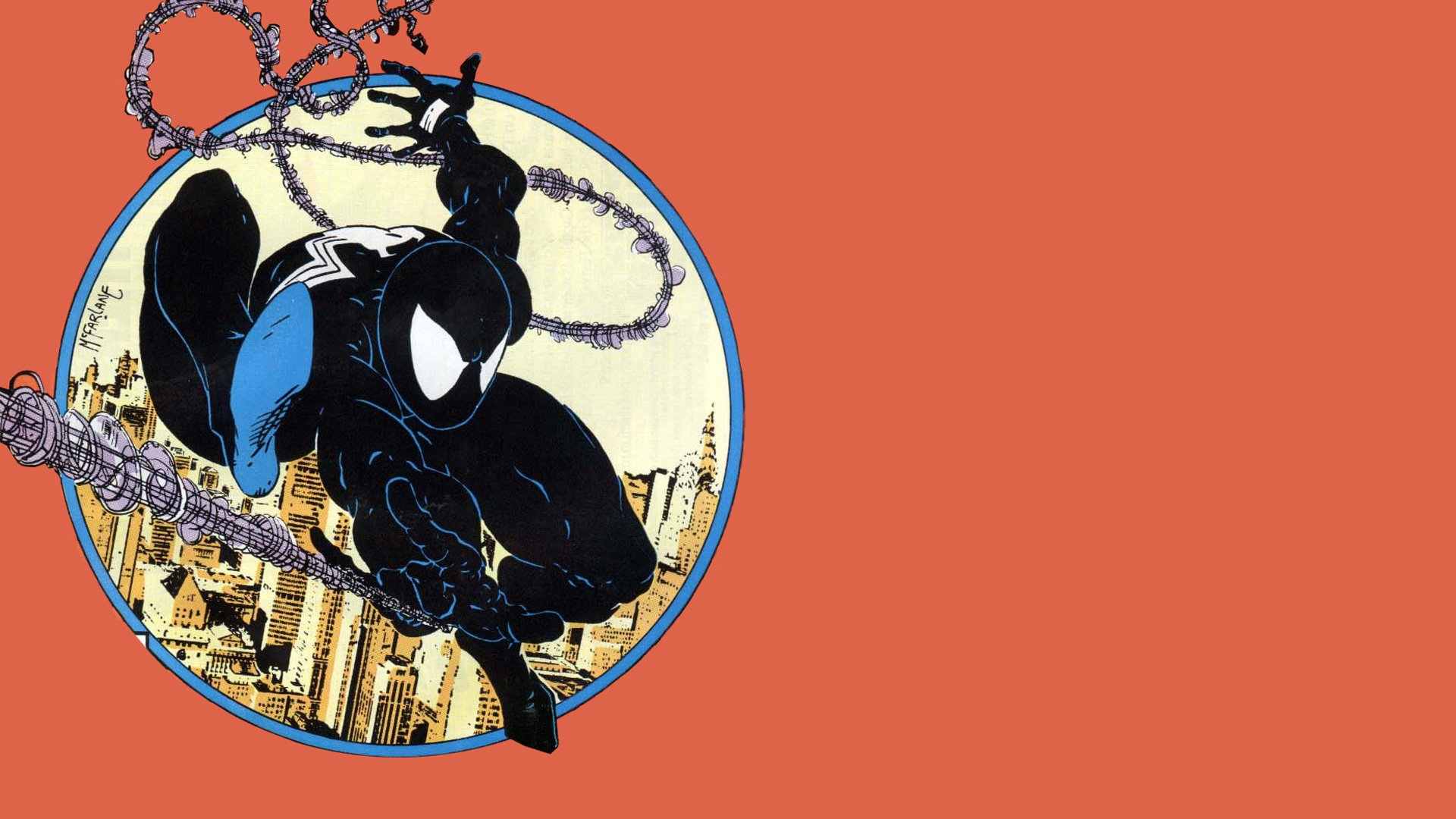 Venom Comic HD Wallpaper: Dark Symbiote in Action