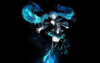 Download Twintails Blue Hair Long Hair Skirt Hatsune Miku Anime ...