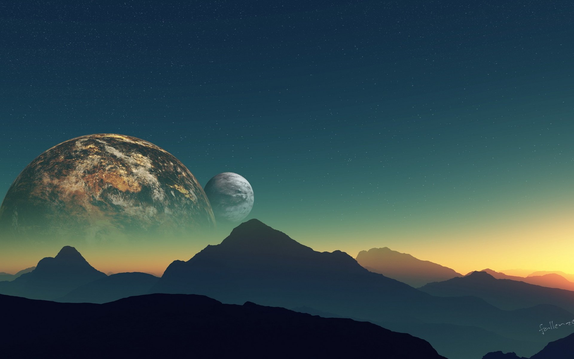 Download Sci Fi Planet Rise HD Wallpaper | 1920x1200 | Wallpaper Abyss