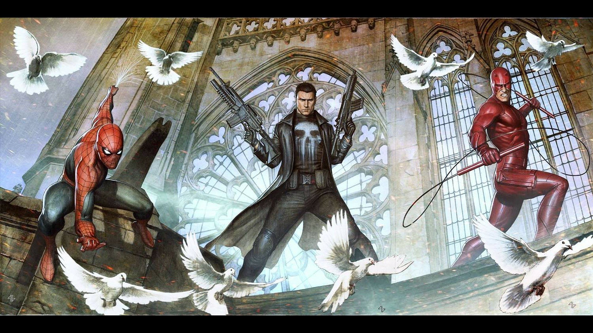 Download Daredevil Punisher Spider Man Comic Omega Effect HD Wallpaper