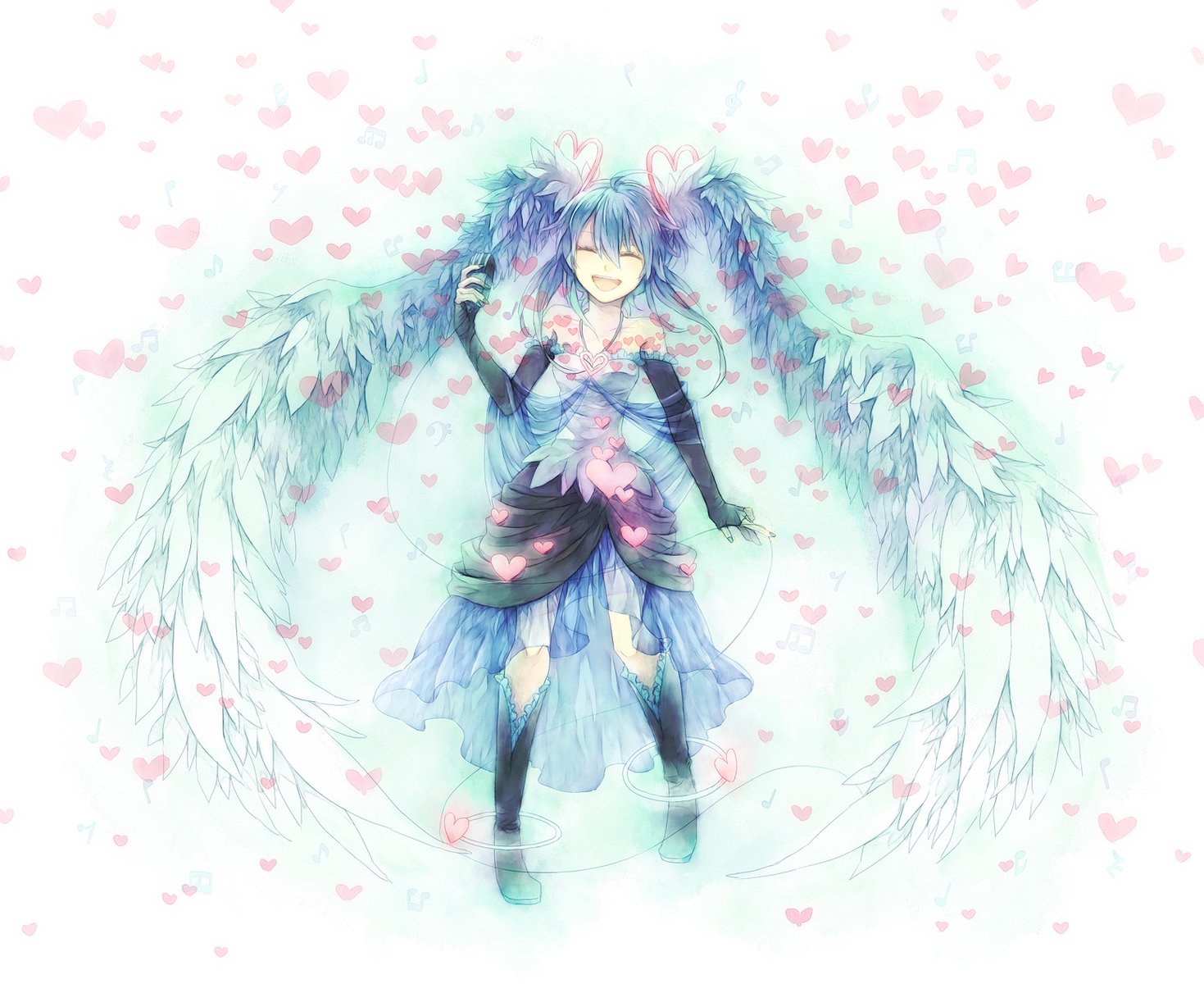 Hatsune Miku Angel Wings HD – Vibrant Vocaloid Anime Wallpaper