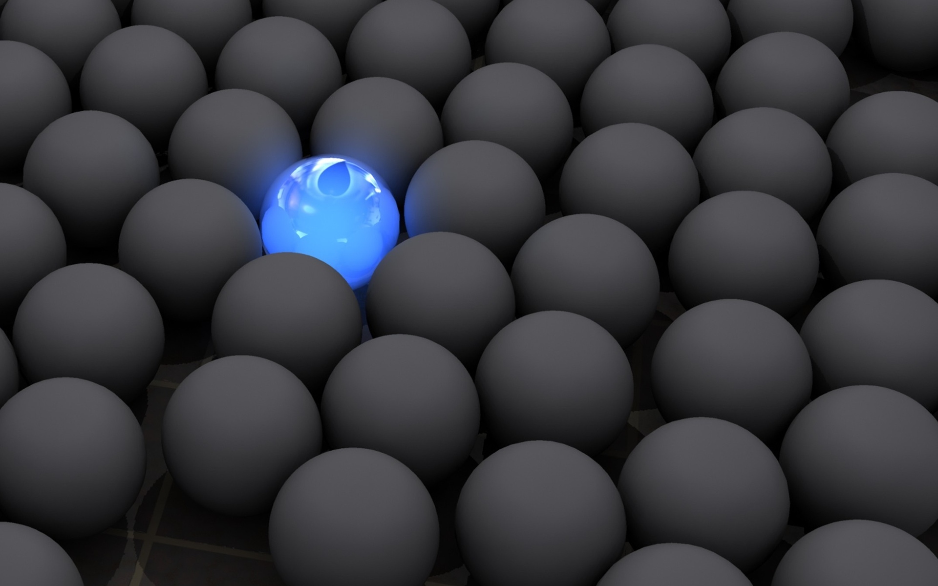 HD Artistic 3D Sphere: Blue Light Among Shadows