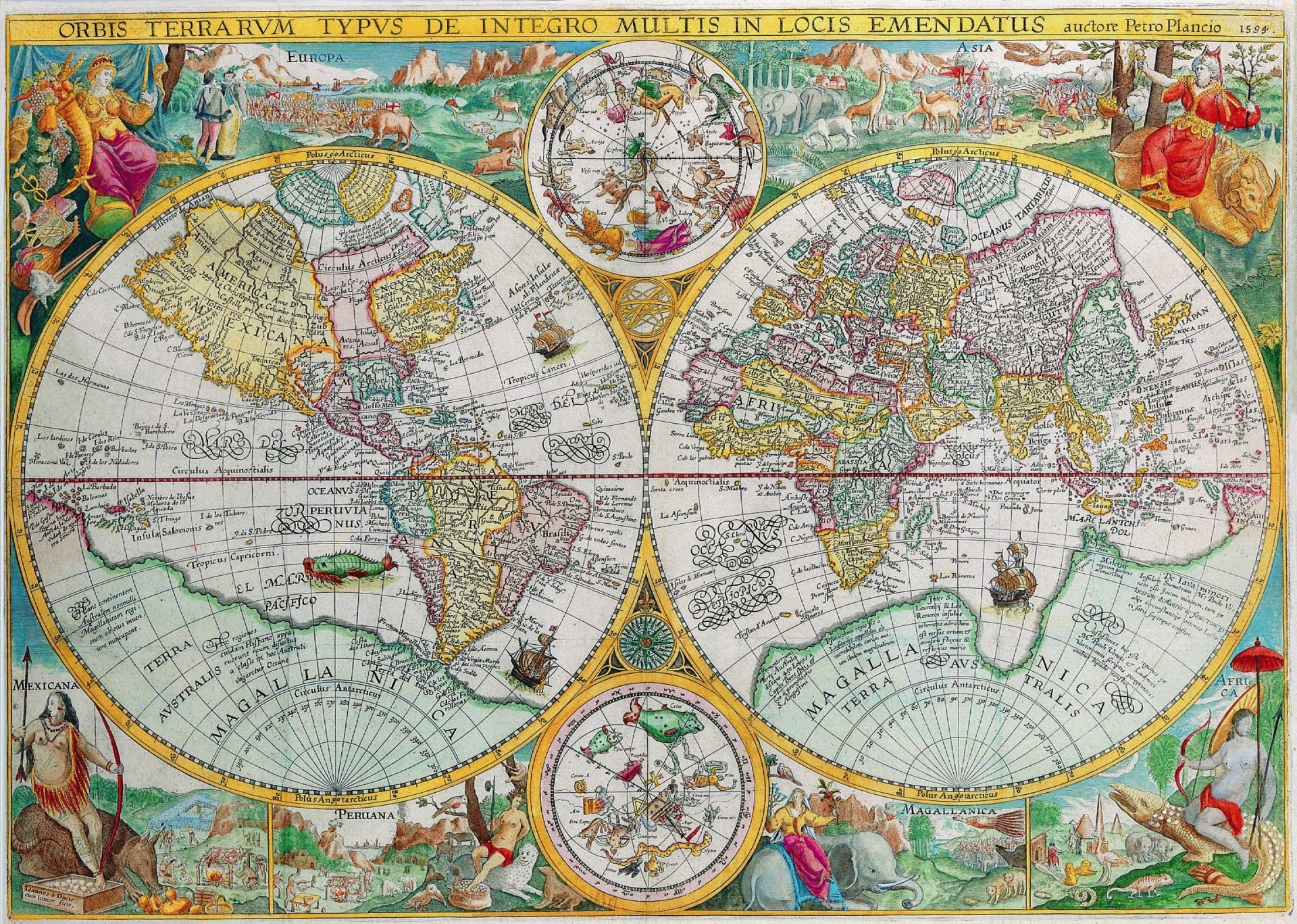 Vintage World Map HD Wallpaper – Timeless Cartographic Art