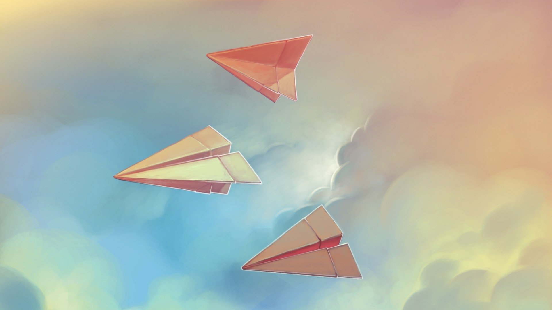 Dreamy Paper Plane Sketch HD Wallpaper