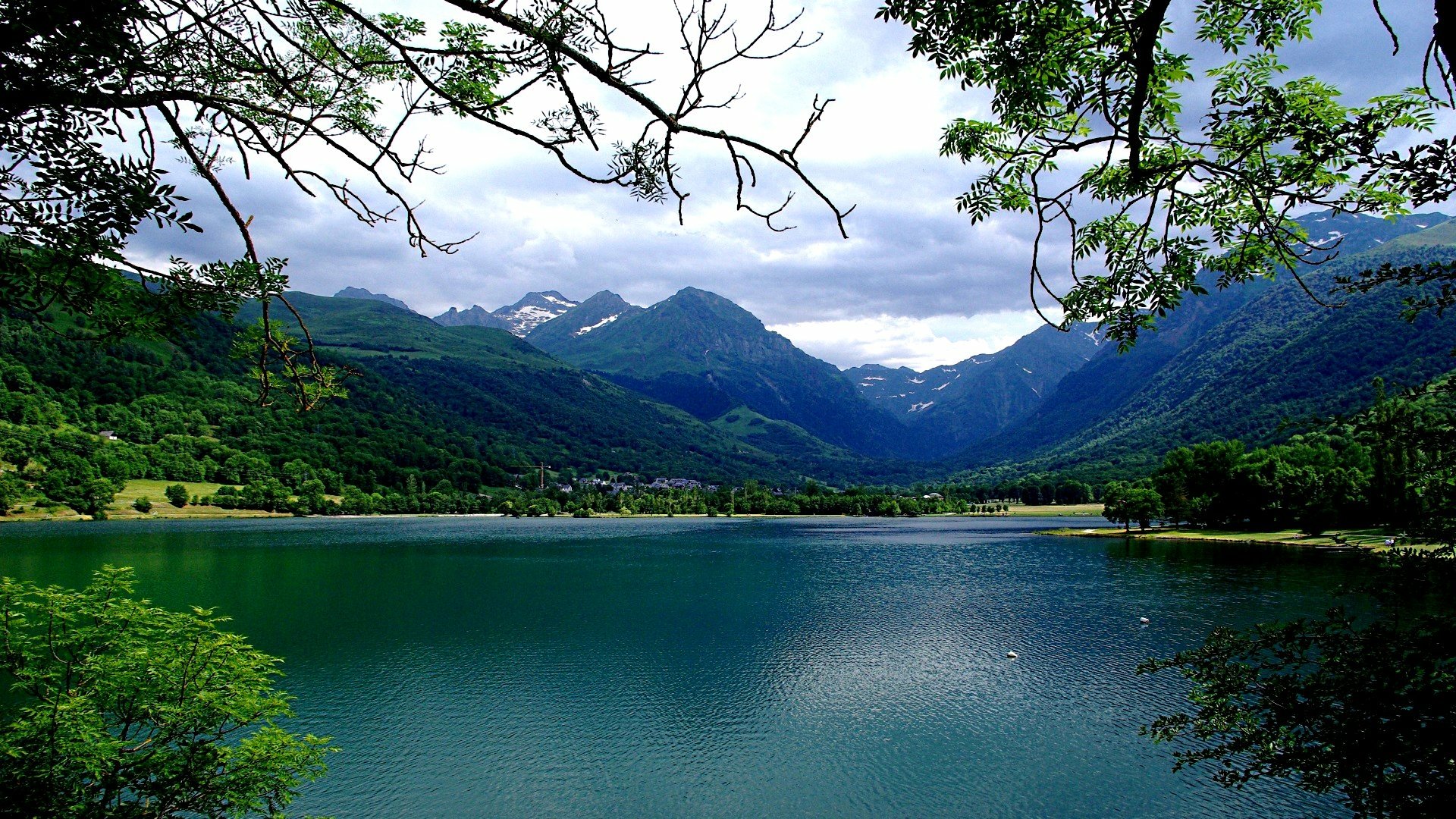 Serene Nature: HD Lake View Amidst Majestic Mountains | 1920x1080 ...