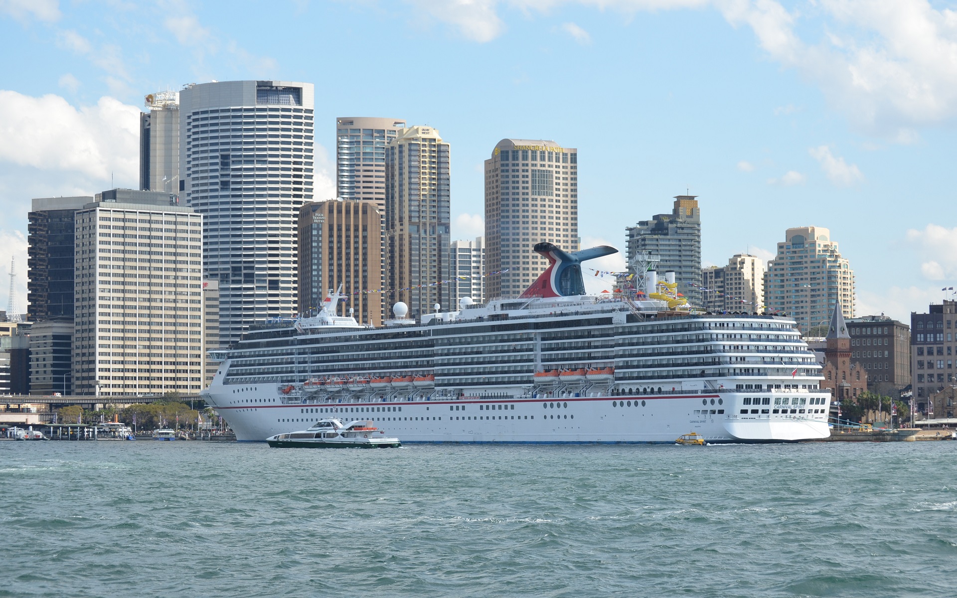 The Carnival Spirit in Sydney Harbour by lonewolf6738