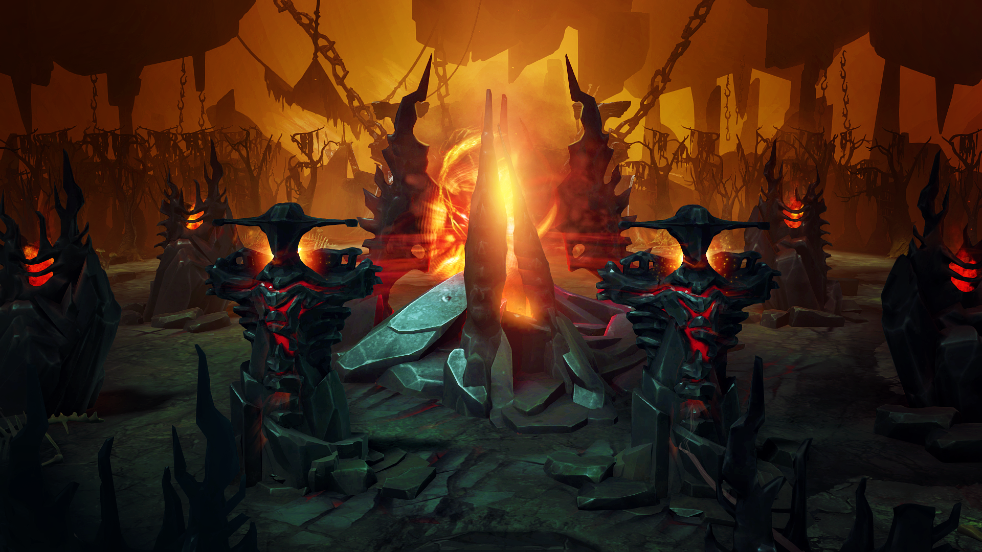 Epic DotA 2 HD Wallpaper – Dark Fortress Battle Arena