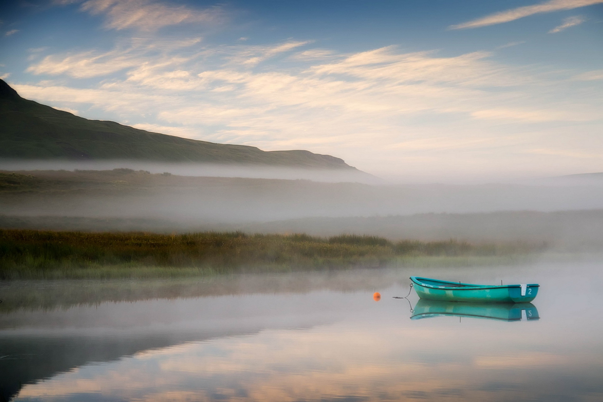 Serene Mountain Lake Reflection with Boat – Stunning HD Scenic ...